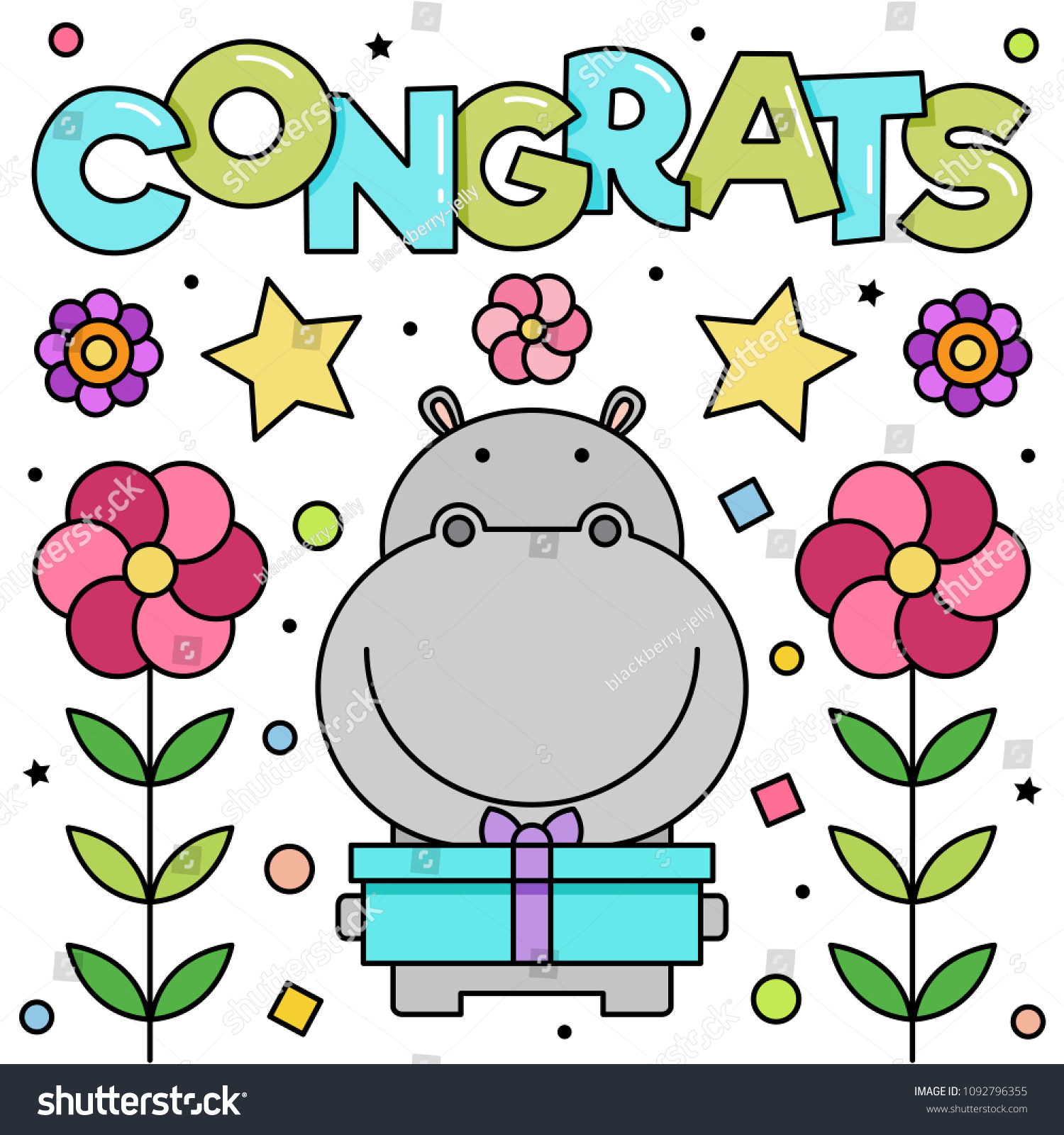 Congrats Vector Illustration Stock Vector (Royalty Free) 1092796355 ...