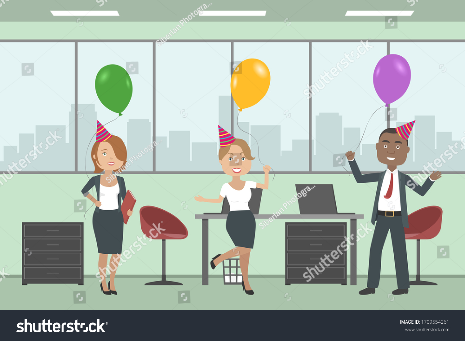 Congratulation Colleagues Vector Illustration Stock Vector (Royalty ...