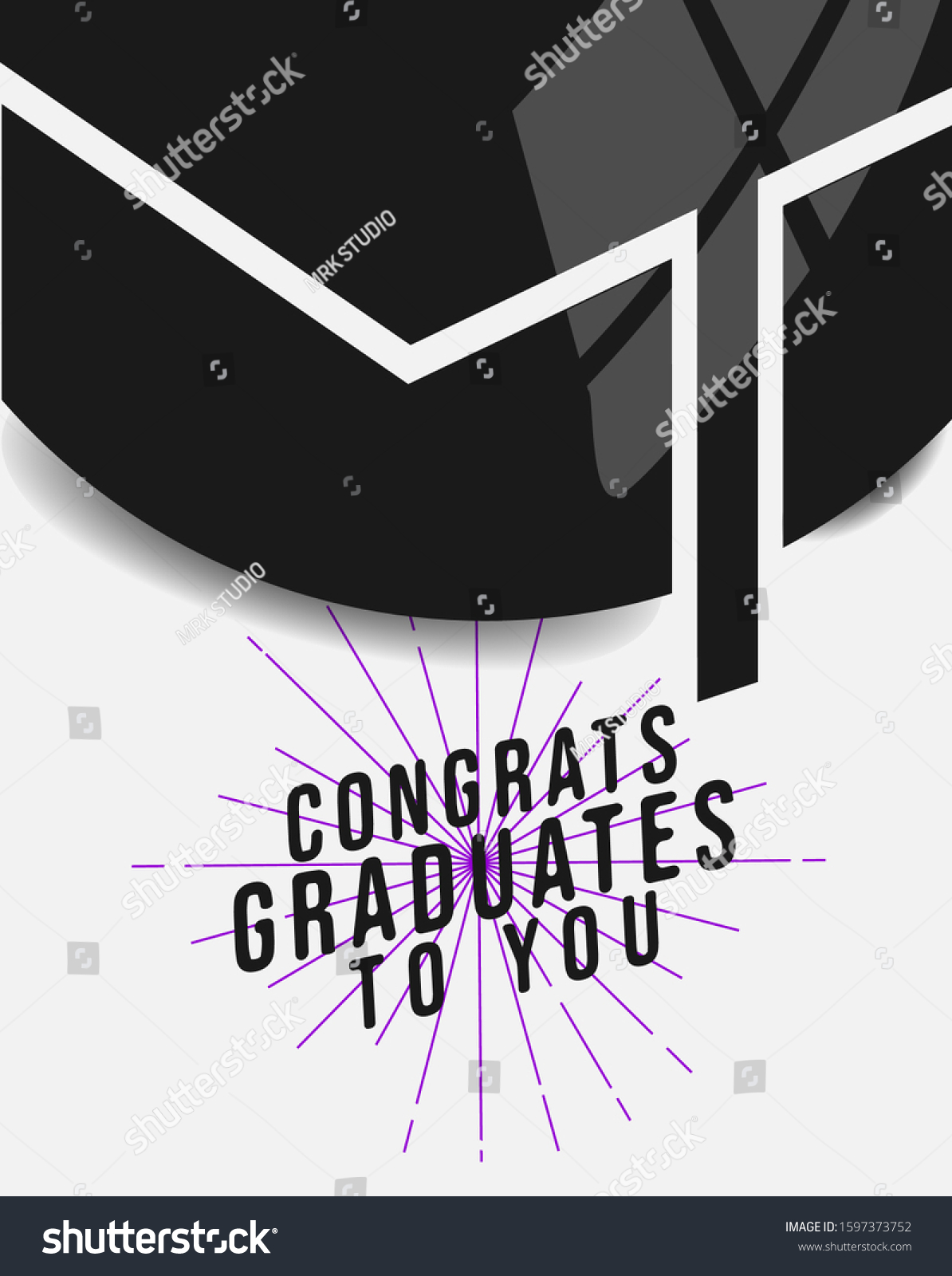 Congratulation Graduates Graduation Hat Background Vector 스톡 벡터(로열티 프리 ...