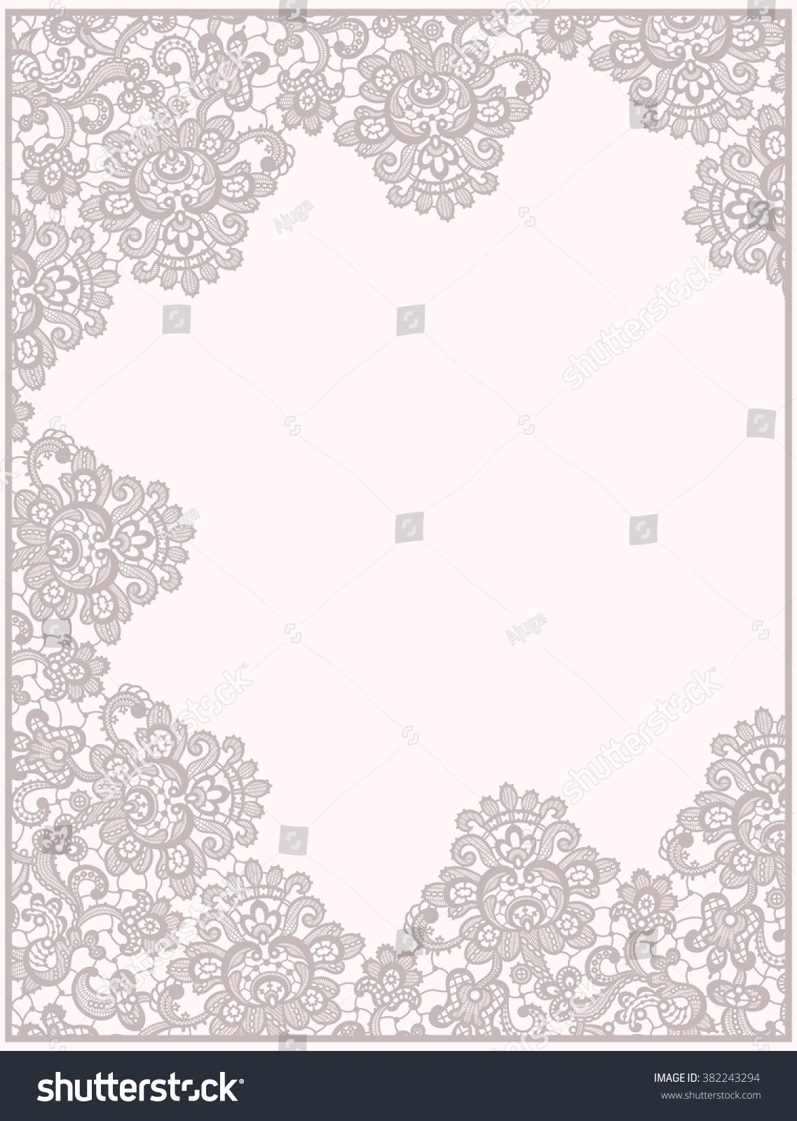 Congratulations Card Lace Frame Stock Vector (Royalty Free) 382243294