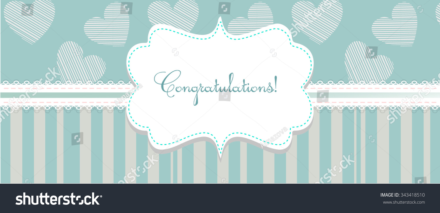 Congratulations Card Shabby Chic Stock Vector (Royalty Free) 343418510