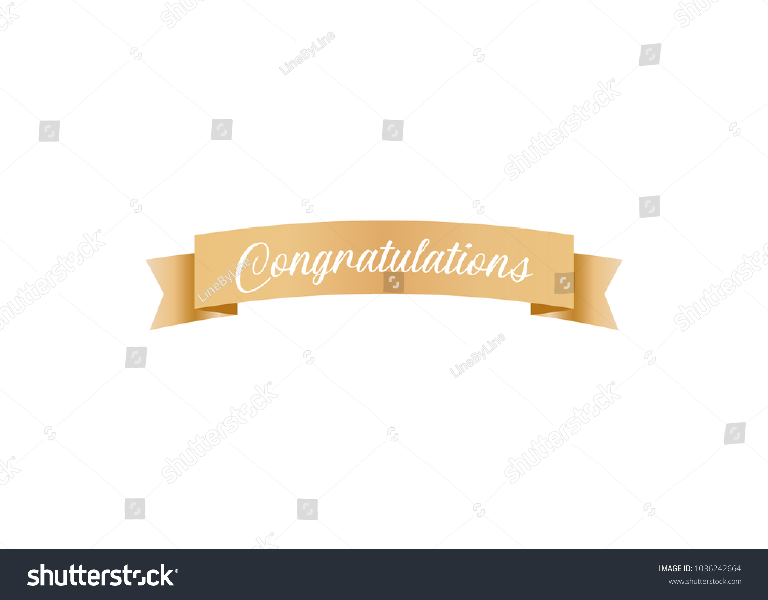 Congratulations Celebration Ribbon Vector Text Background: เวกเตอร์ ...
