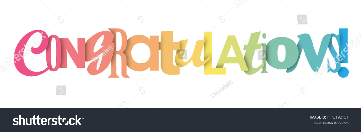 Congratulations Colorful Vector Letters Banner Stock Vector (Royalty ...