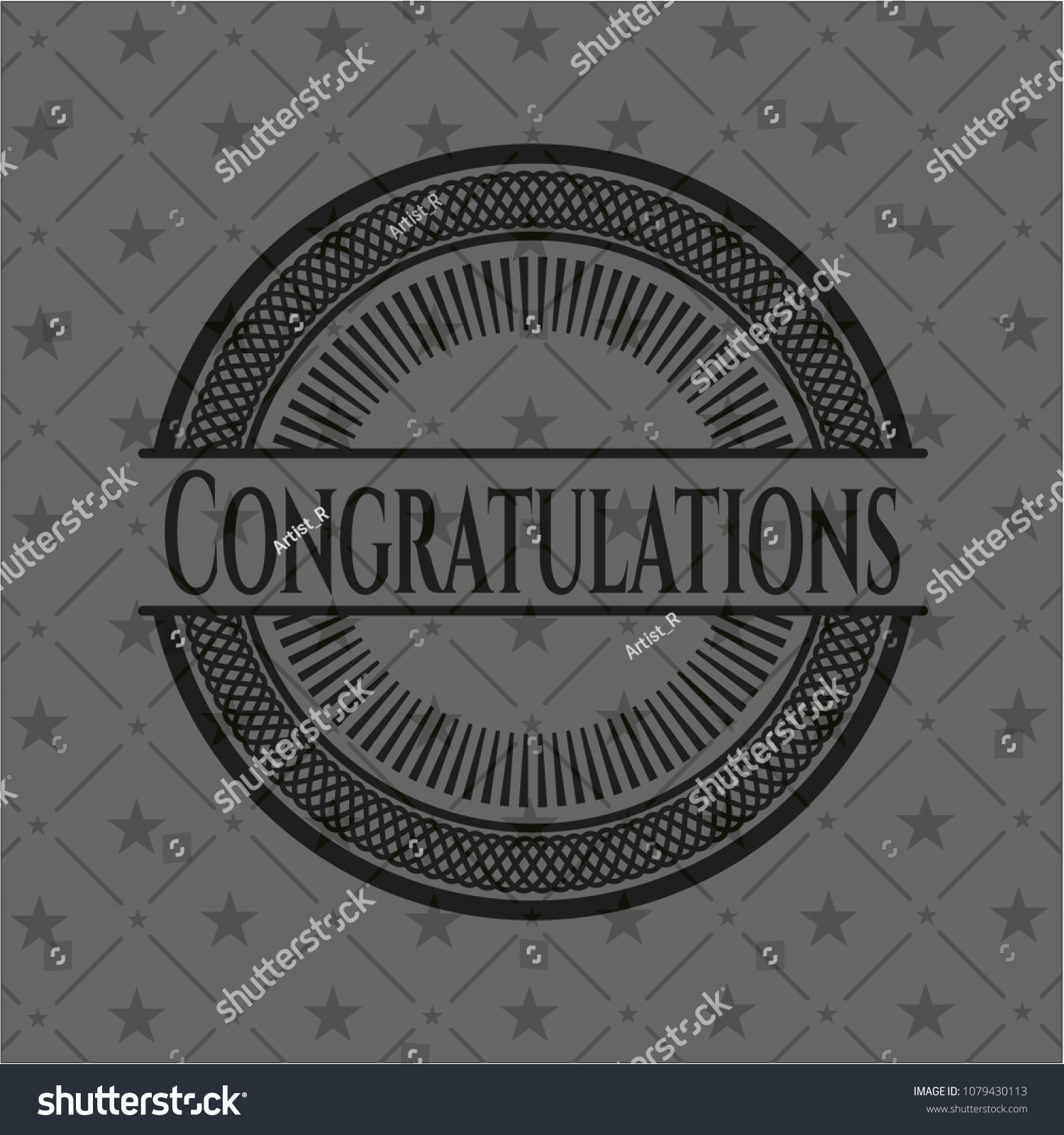 Congratulations Dark Badge Stock Vector (Royalty Free) 1079430113 ...