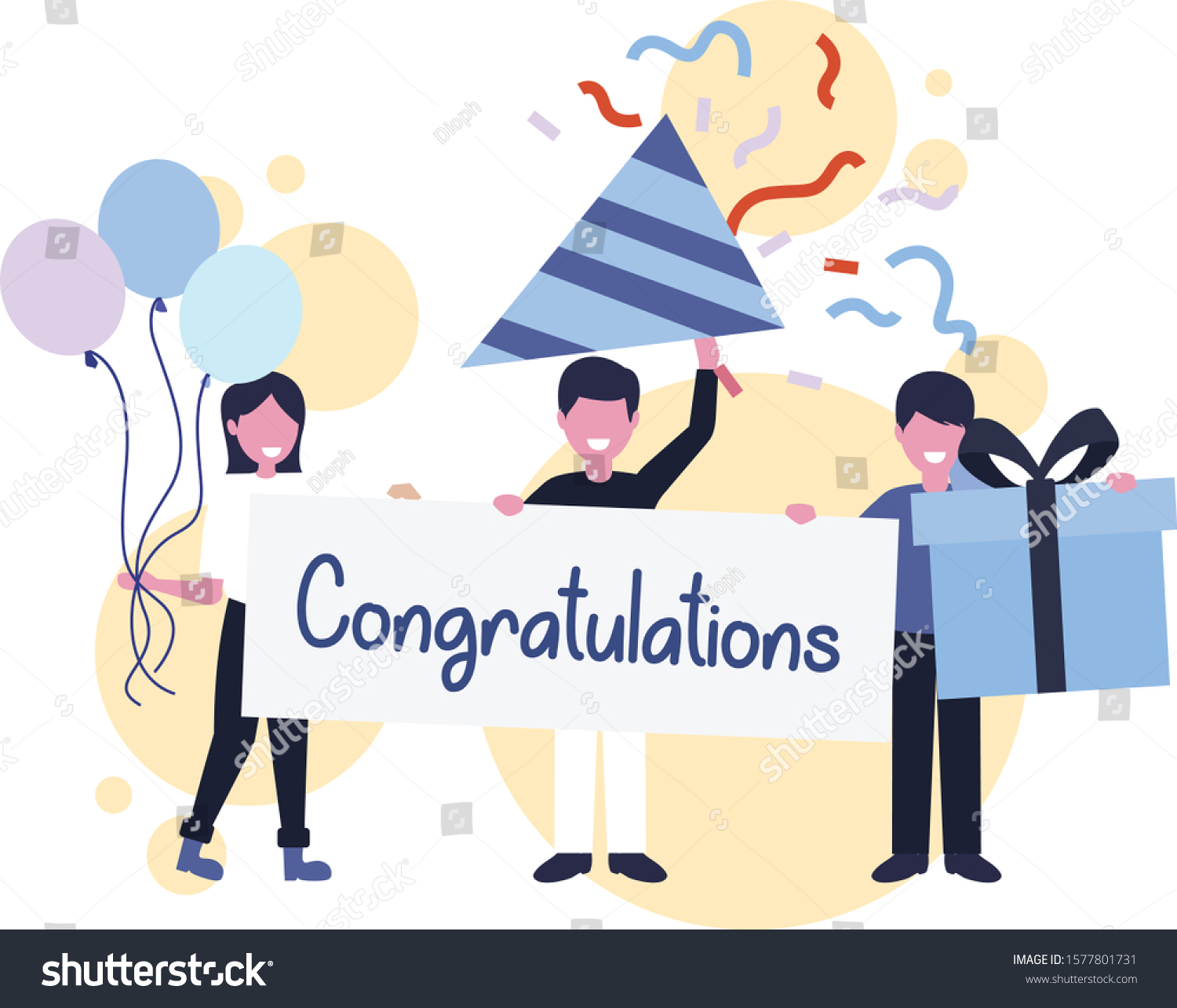Congratulations Flat Illustration Website Stock Vector (Royalty Free ...