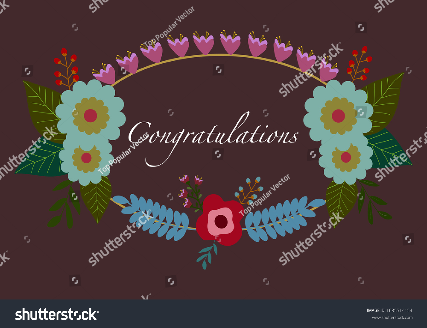 Congratulations Greeting Template Border Vector Illustration Stock ...