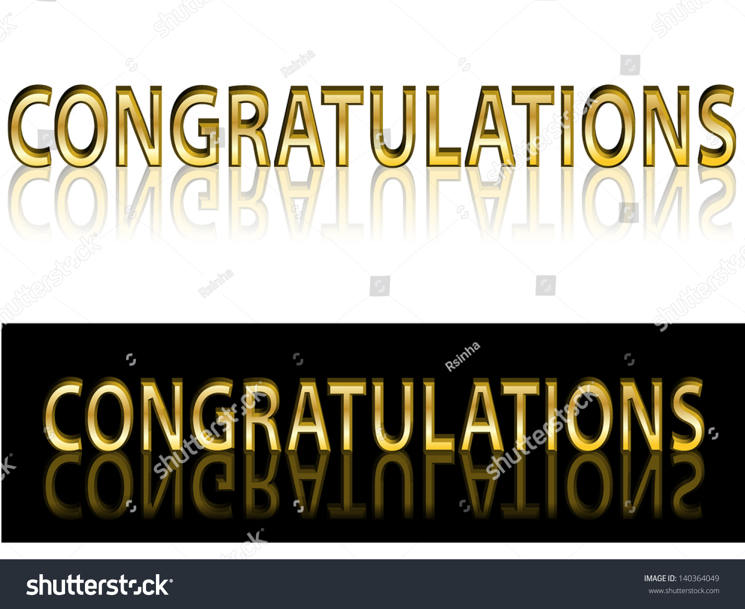 Congratulations Gold: vector de stock (libre de regalías) 140364049