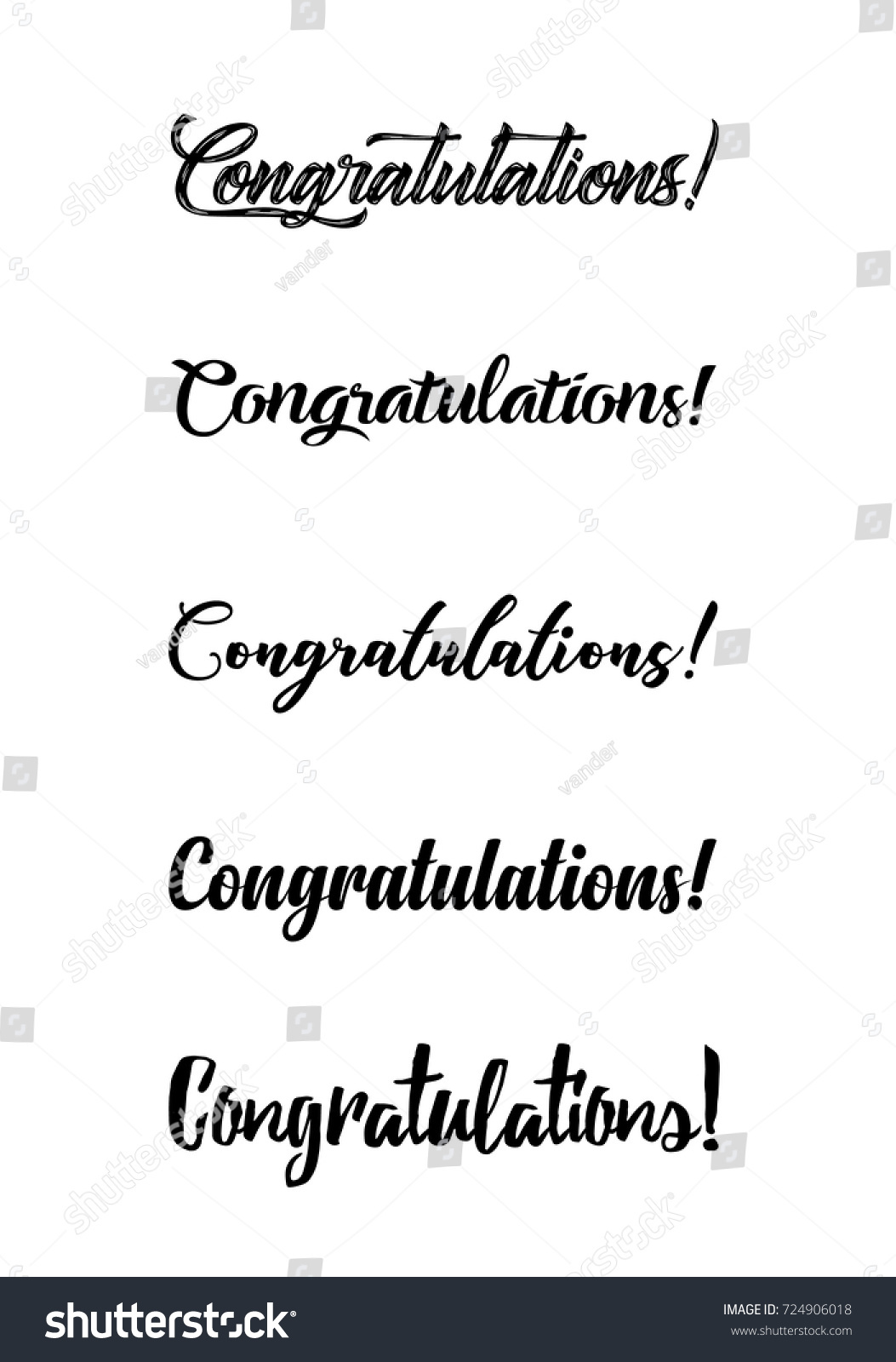 Congratulations Lettering Stock Vector (Royalty Free) 724906018