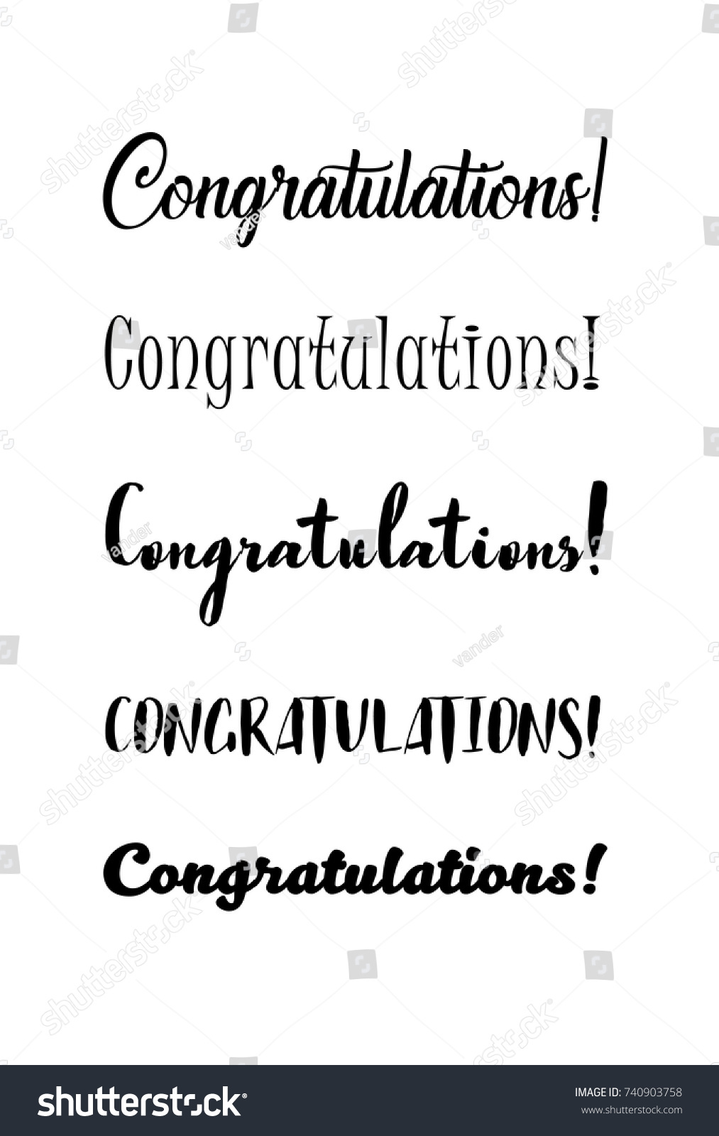 Congratulations Lettering Stock Vector (Royalty Free) 740903758 ...