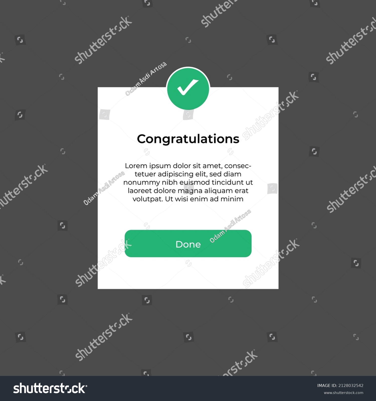 Congratulations Notification Boxes Template Vector Illustration Stock ...