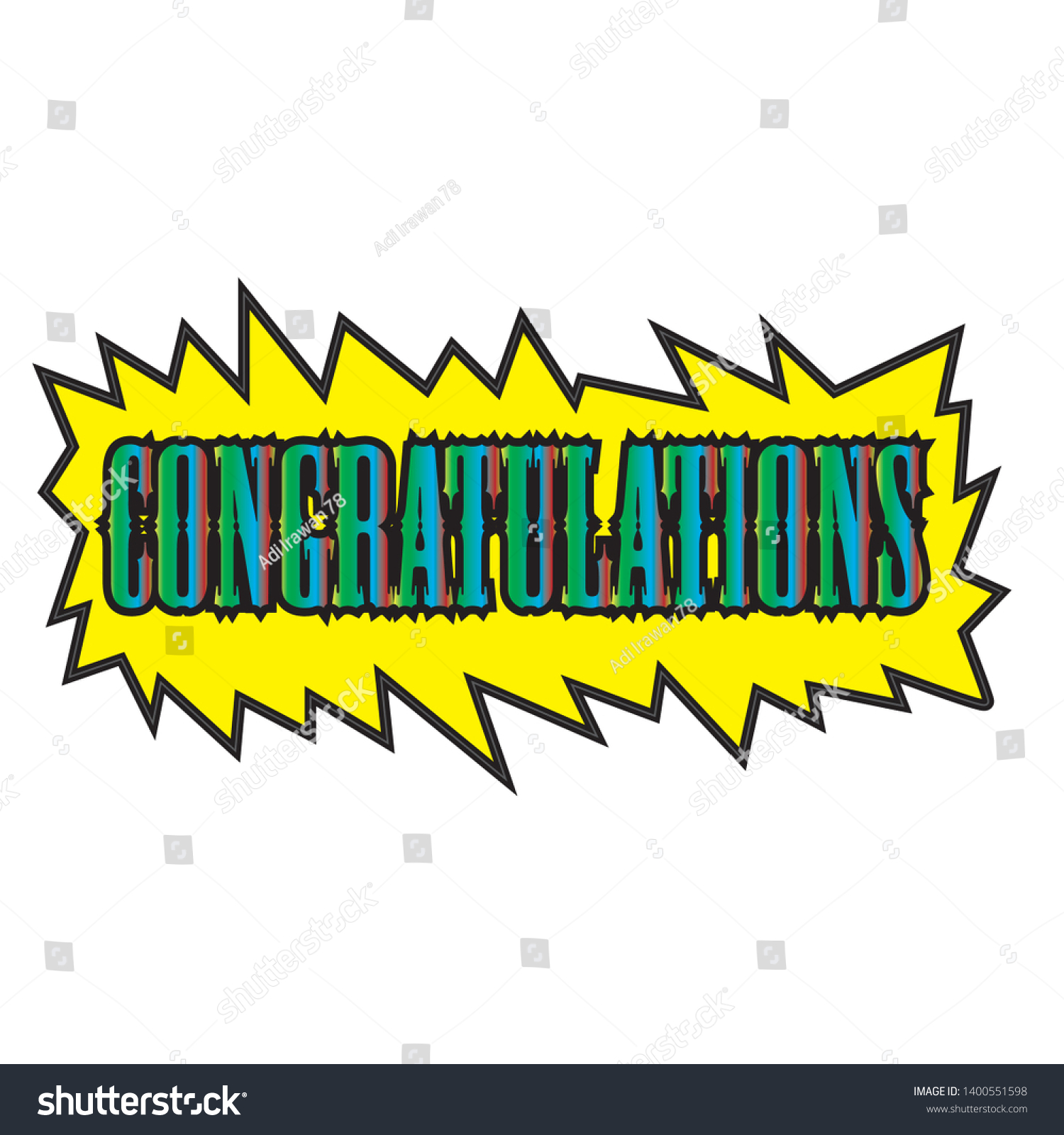 Congratulations Simple Vector Yellow Background: vector de stock (libre ...