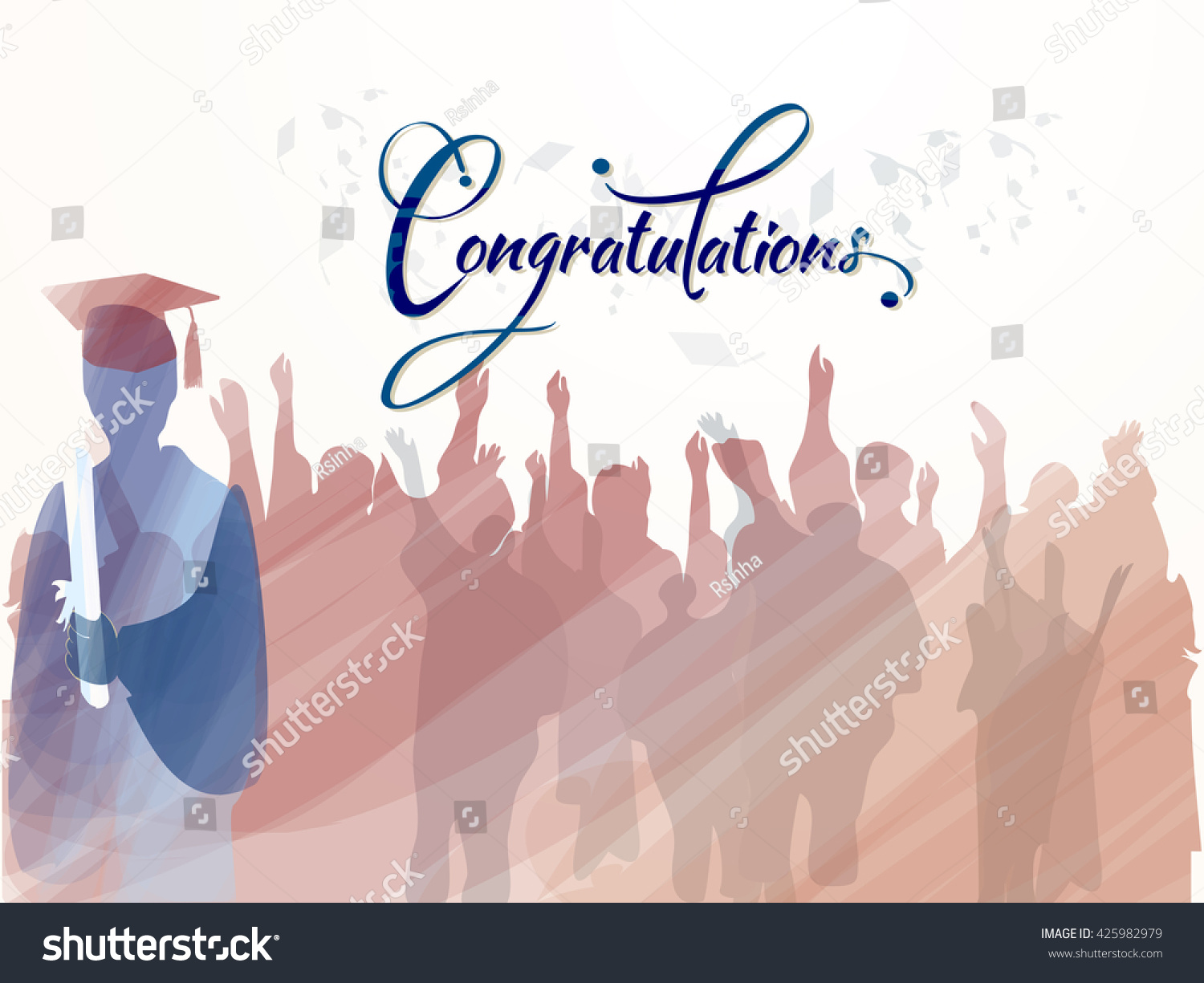 Congratulations Graduates Vector: เวกเตอร์สต็อก (ปลอดค่าลิขสิทธิ์ ...
