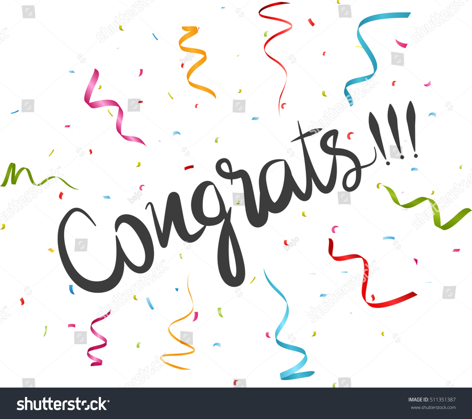 Congratulations Confetti Streamer Stock Vector 511351387 - Shutterstock