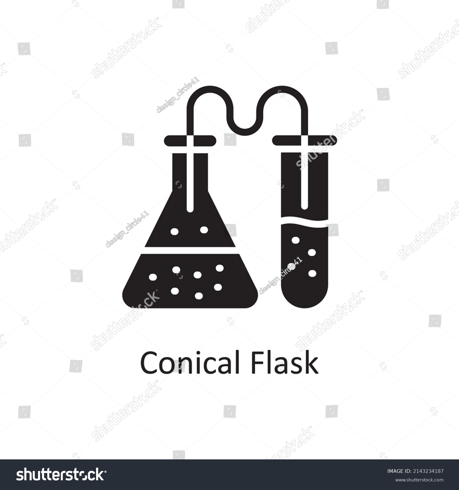 Conical Flask Vector Solid Icon Design Stock Vector (Royalty Free ...