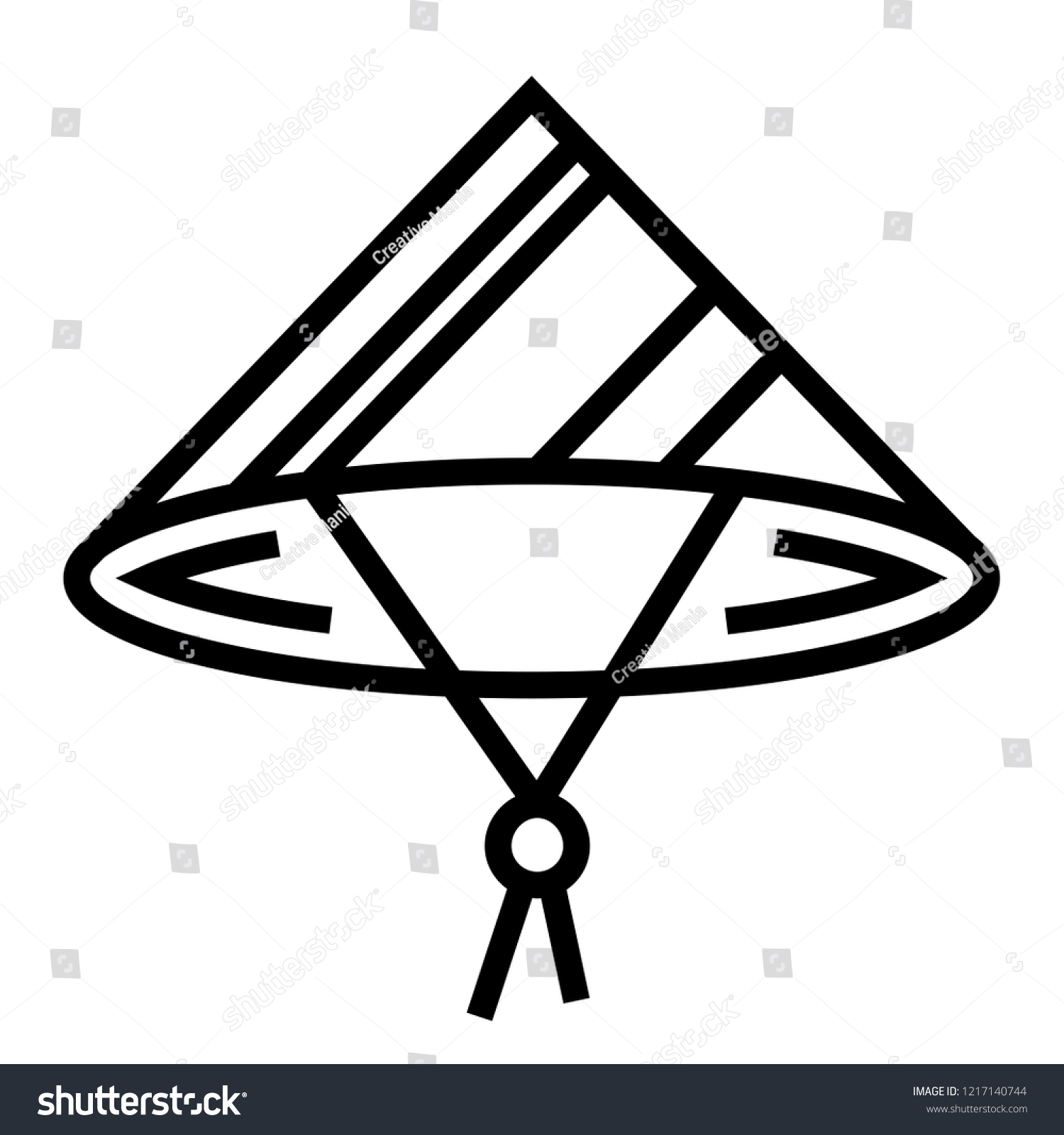 Conical Hat Vector Outline Icon Stock Vector (Royalty Free) 1217140744 ...