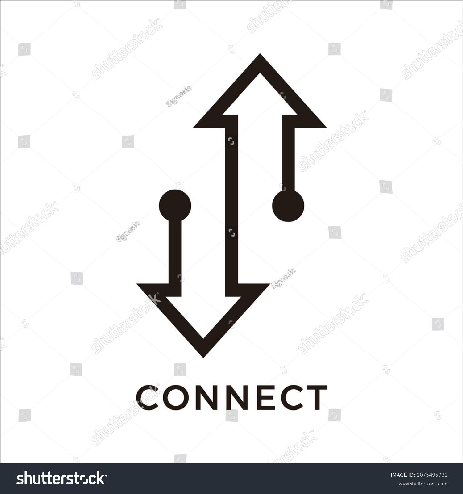 Connect Data Icon Connected Icon Design Stock Vector (Royalty Free ...