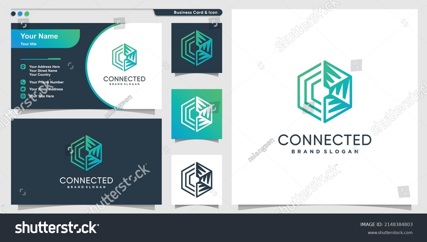 Connect Logo Design Creative Abstract Concept Stock Vector (Royalty ...