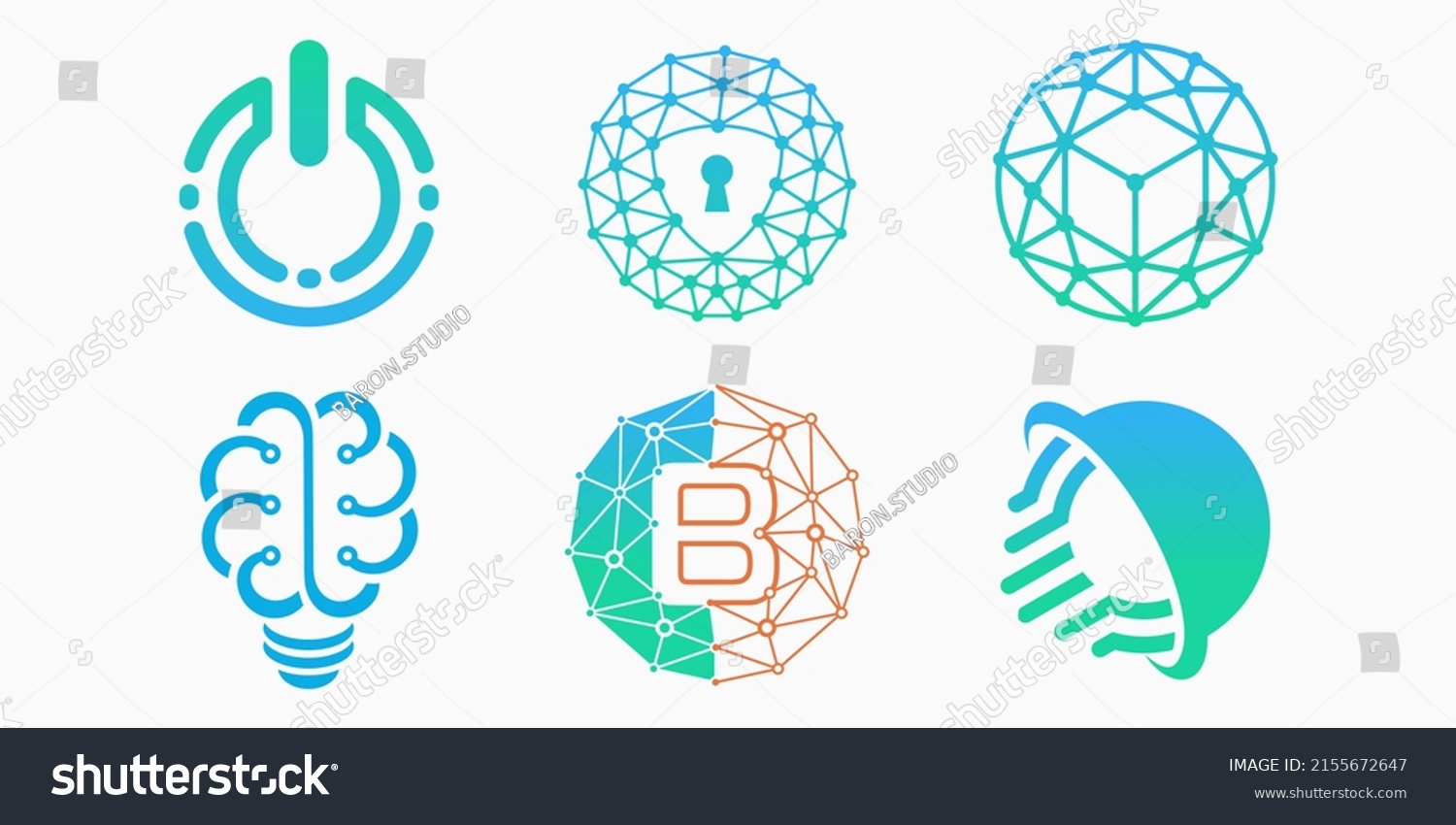 Connect Logo Icon Set Circuit Vector Stock Vector (Royalty Free ...