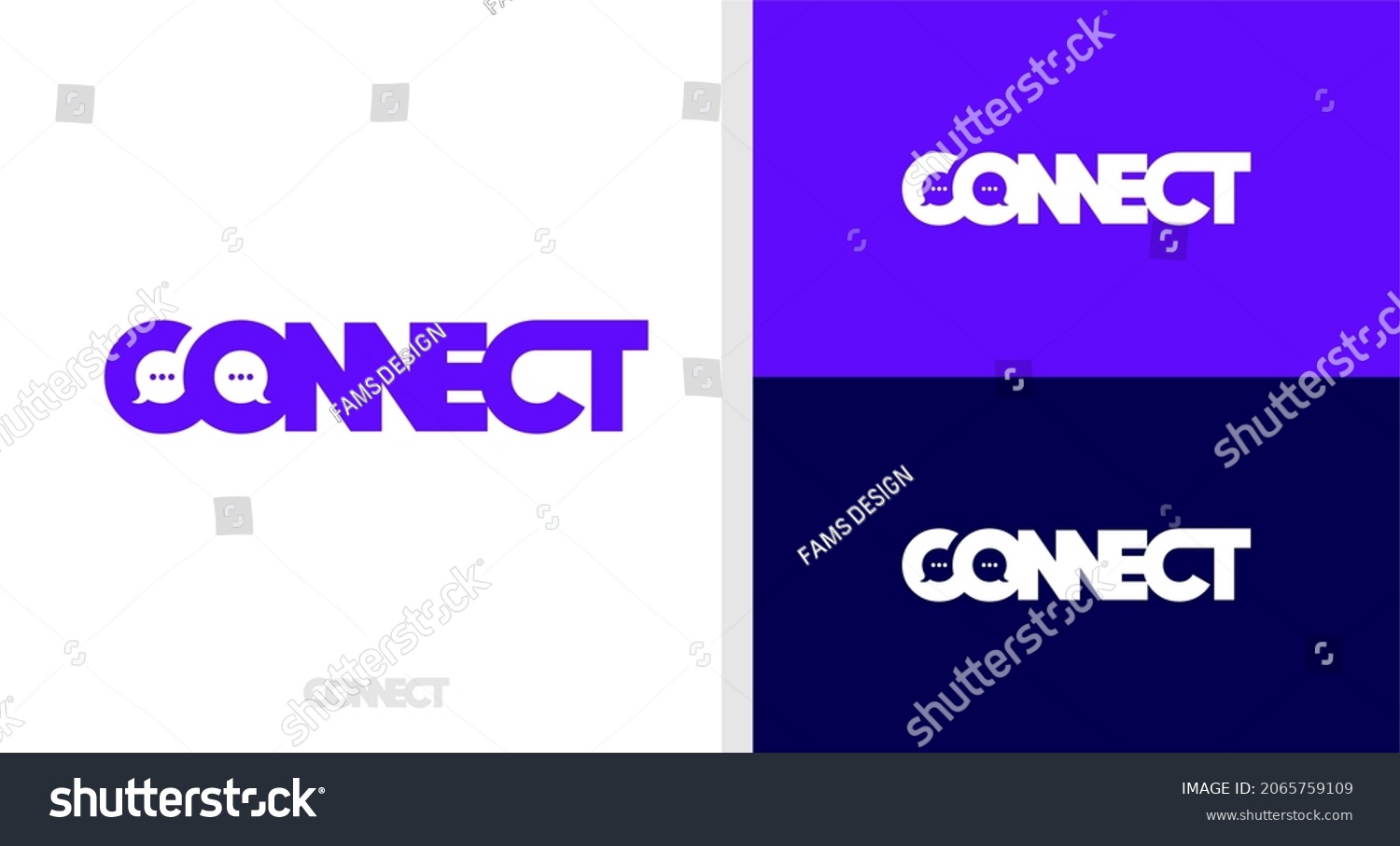 Connect Logo Wordmark Comunication Negative Stock Vector (Royalty Free ...