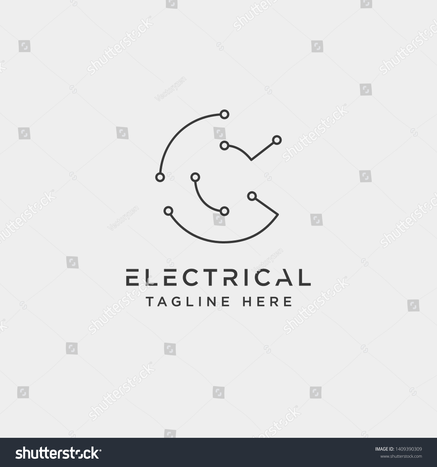 Connect Electrical C Logo Design Vector: เวกเตอร์สต็อก (ปลอดค่า ...