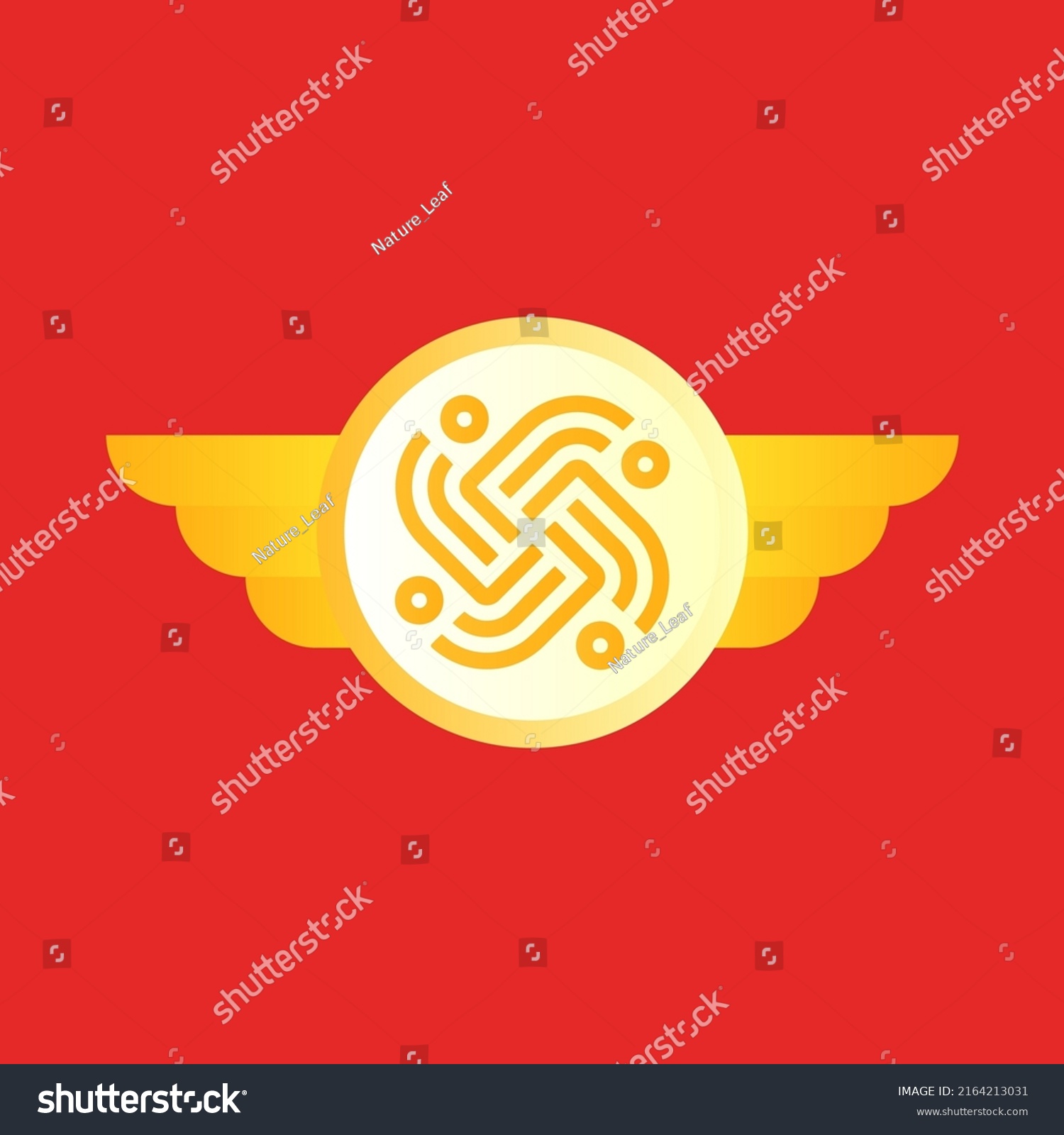 Connect Sign Wings Vector Icon Logo Stock Vector (Royalty Free ...