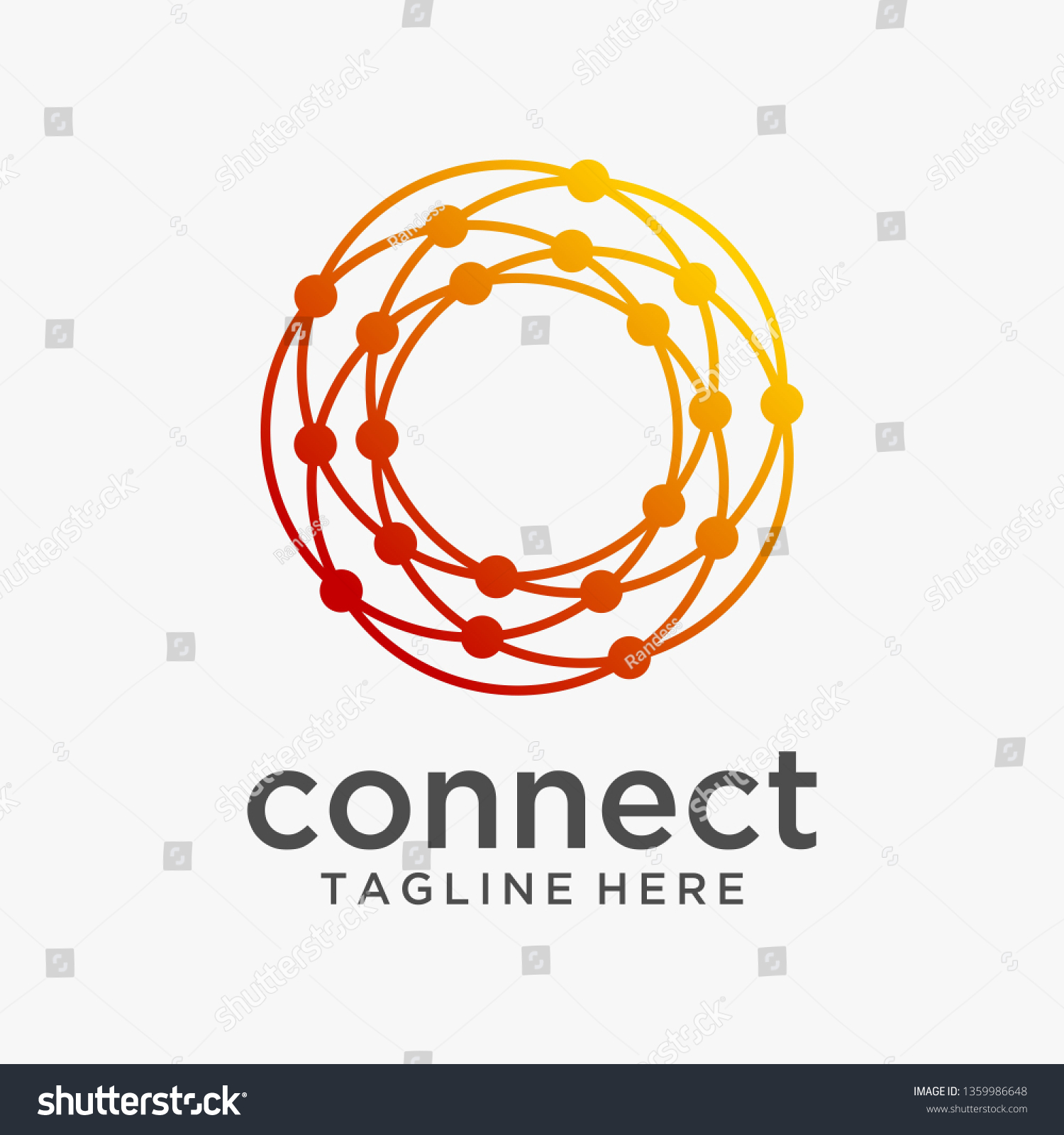 Connect Technology Logo Design Stock Vector (Royalty Free) 1359986648
