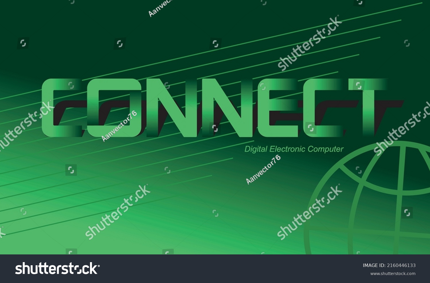 Connect Text Effect Green Color Stock Vector (Royalty Free) 2160446133 ...