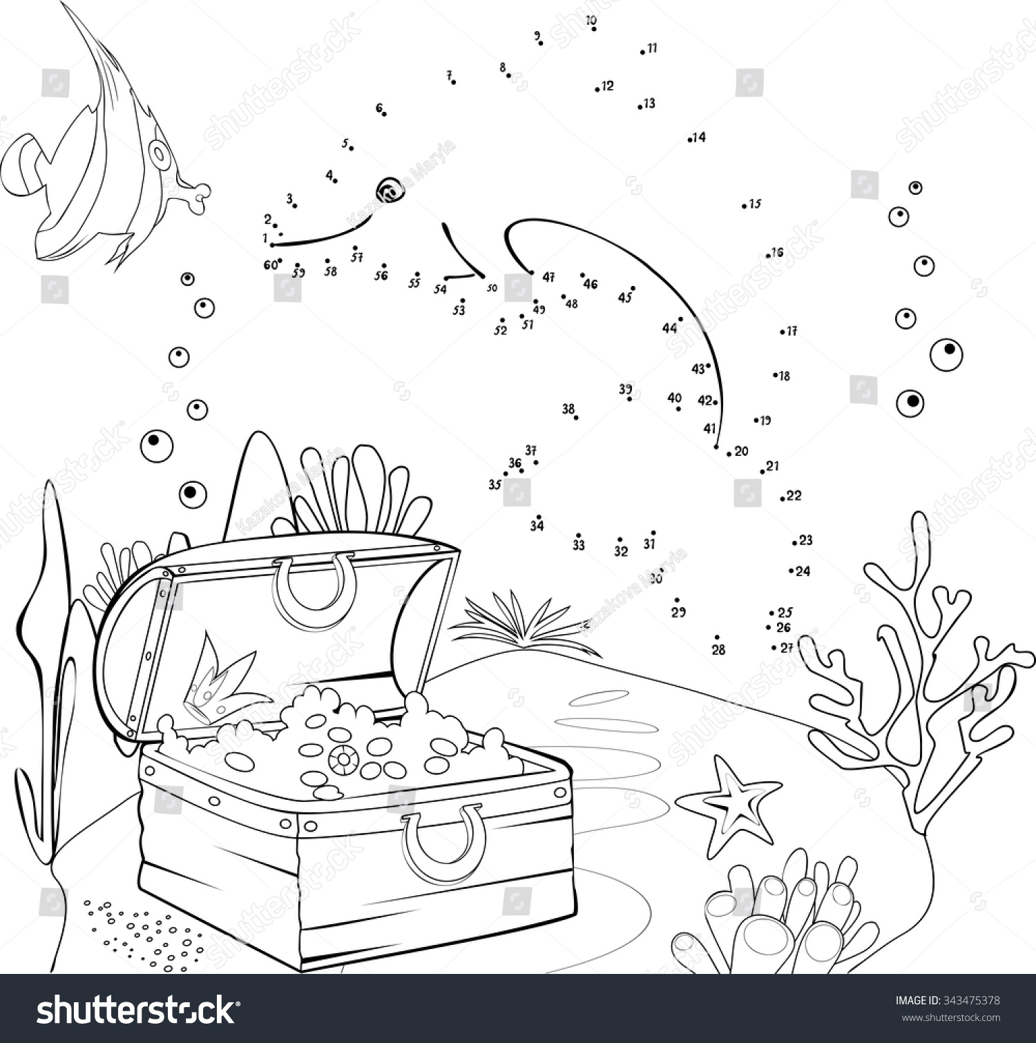 Connect Dots Color Stock Vector (Royalty Free) 343475378
