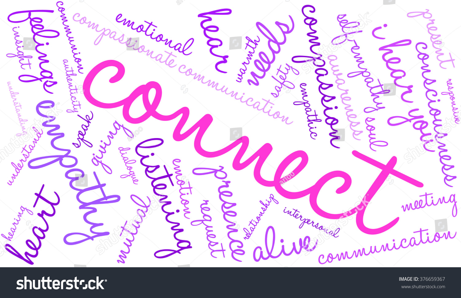 Connect Word Cloud On White Background Stock Vector (Royalty Free ...