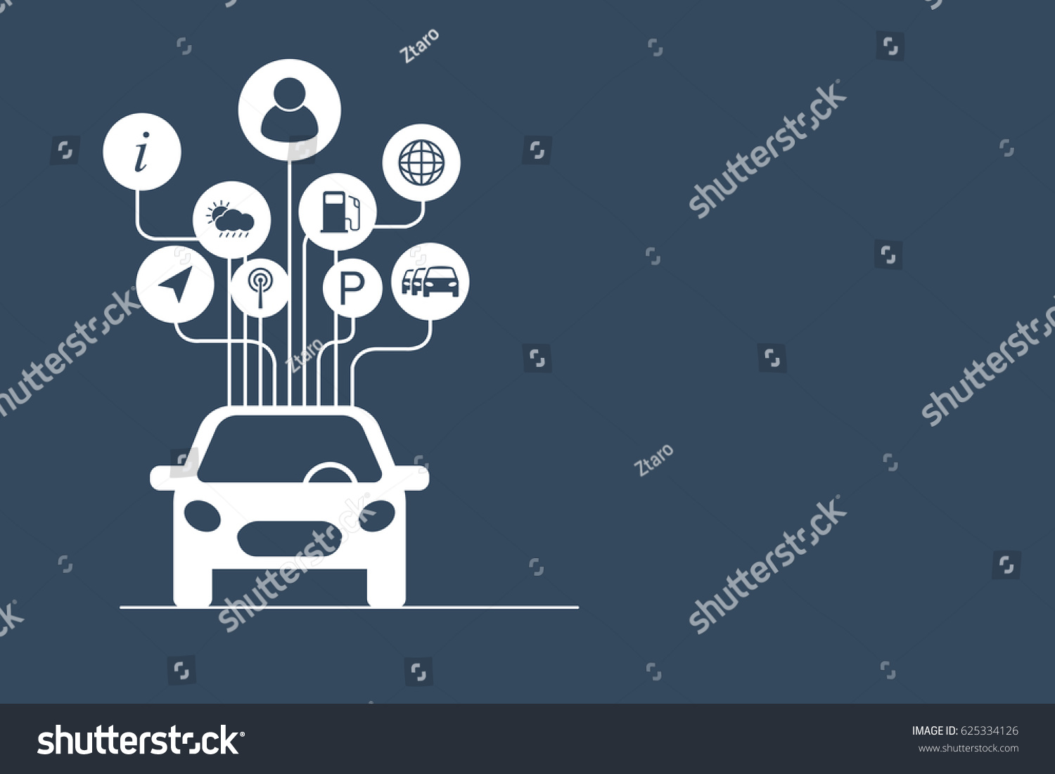 Connected Car Concept Vector Illustration: เวกเตอร์สต็อก (ปลอดค่า ...