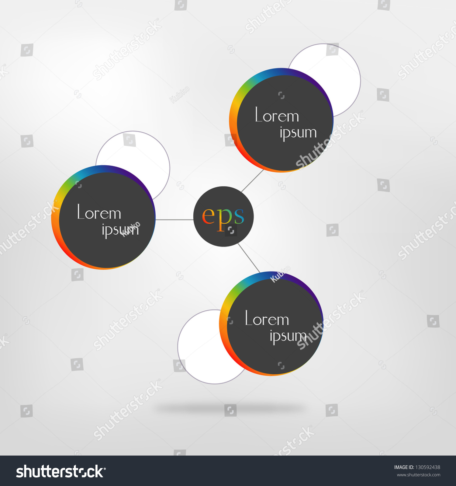 Connected Circle Speech Diagram Vector Infographic: vector de stock ...