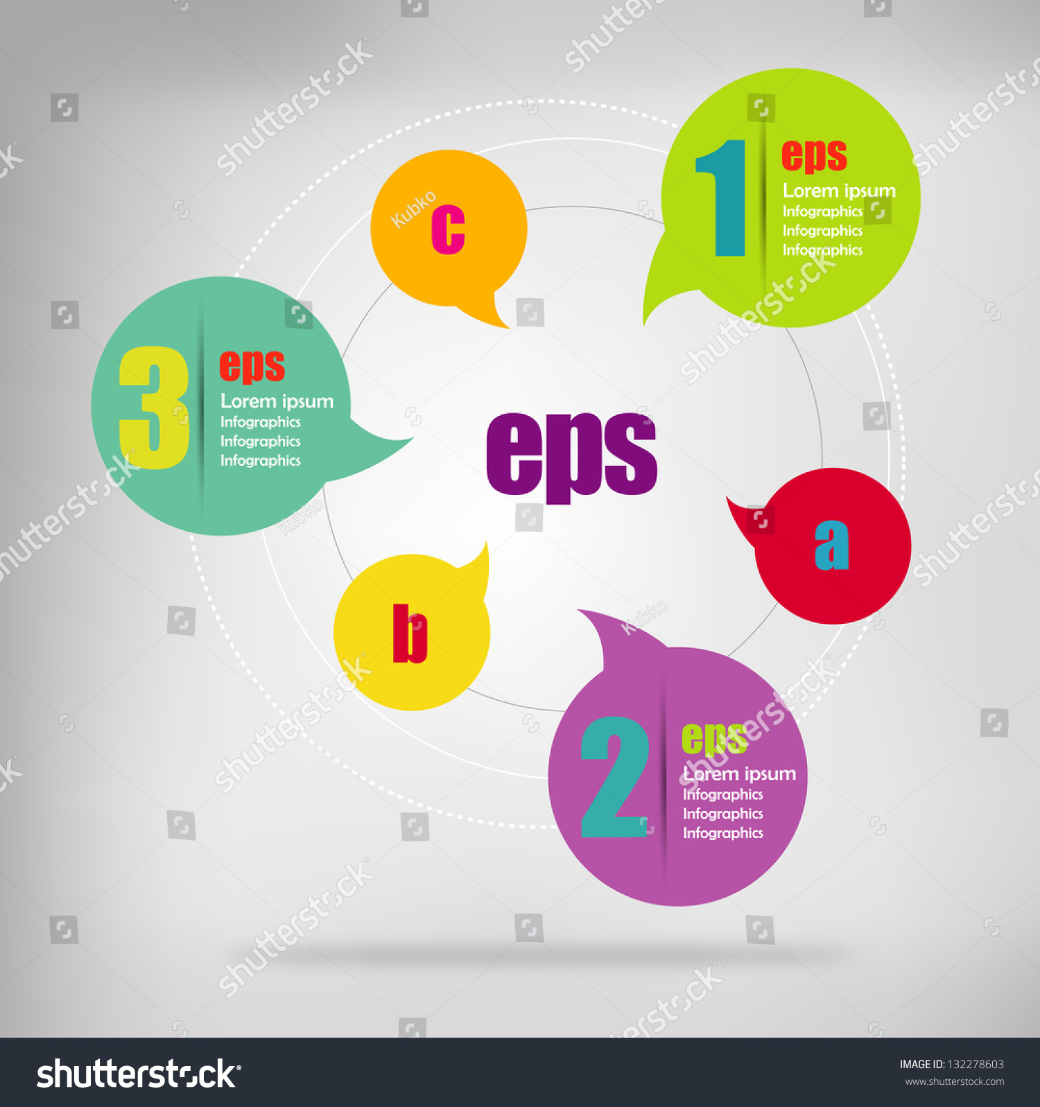 Connected Circle Speech Diagram Vector Infographic Stock Vector ...