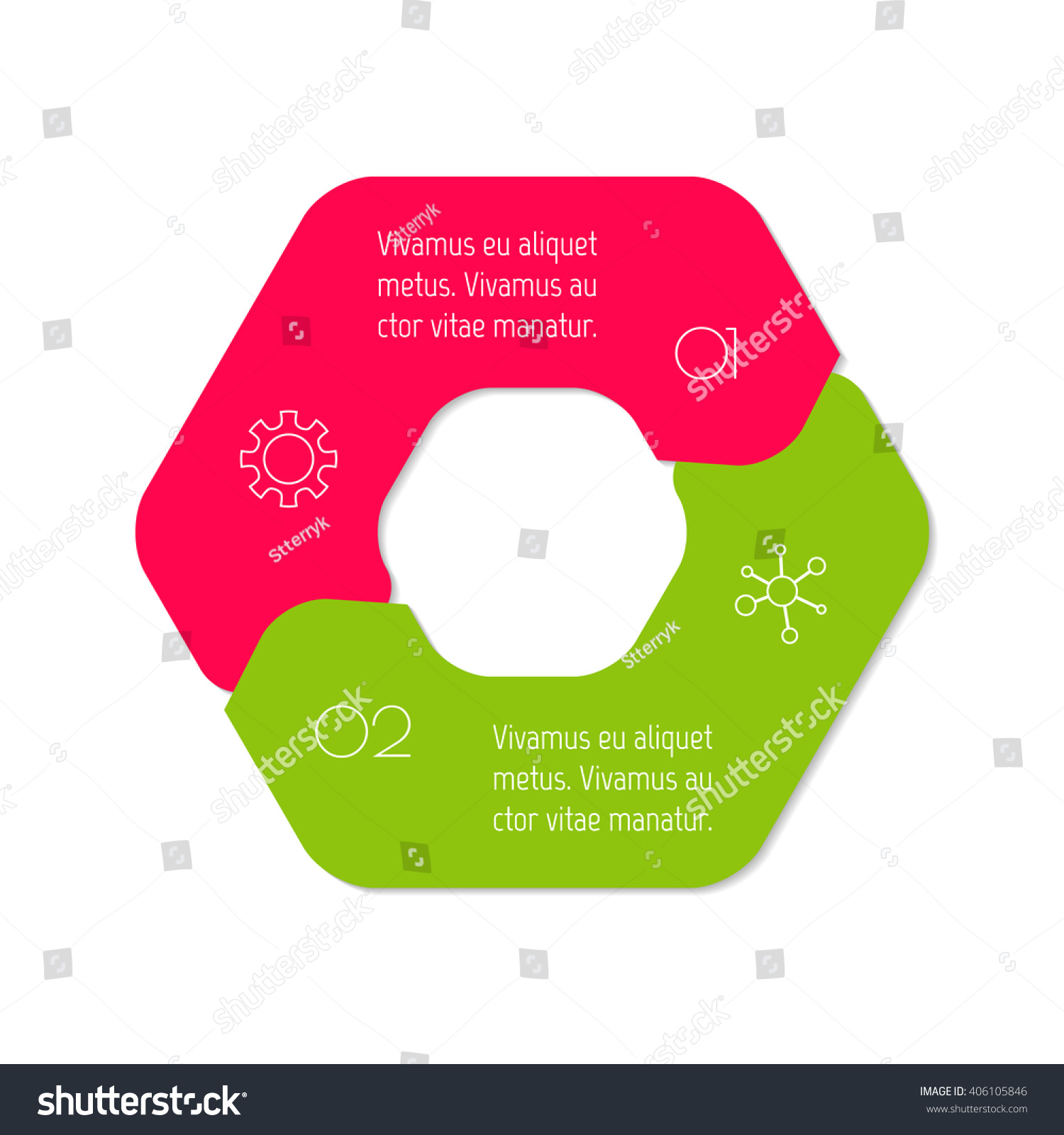 Connected Hexagonal Infographic Diagram Circular Chart Stock Vector ...