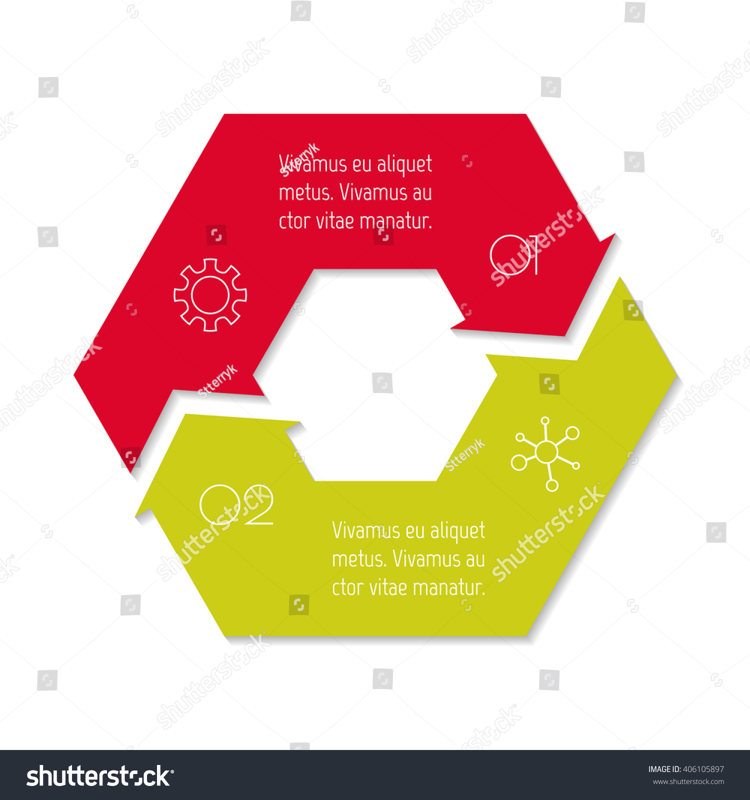 Connected Hexagonal Infographic Diagram Circular Chart Stock Vector ...