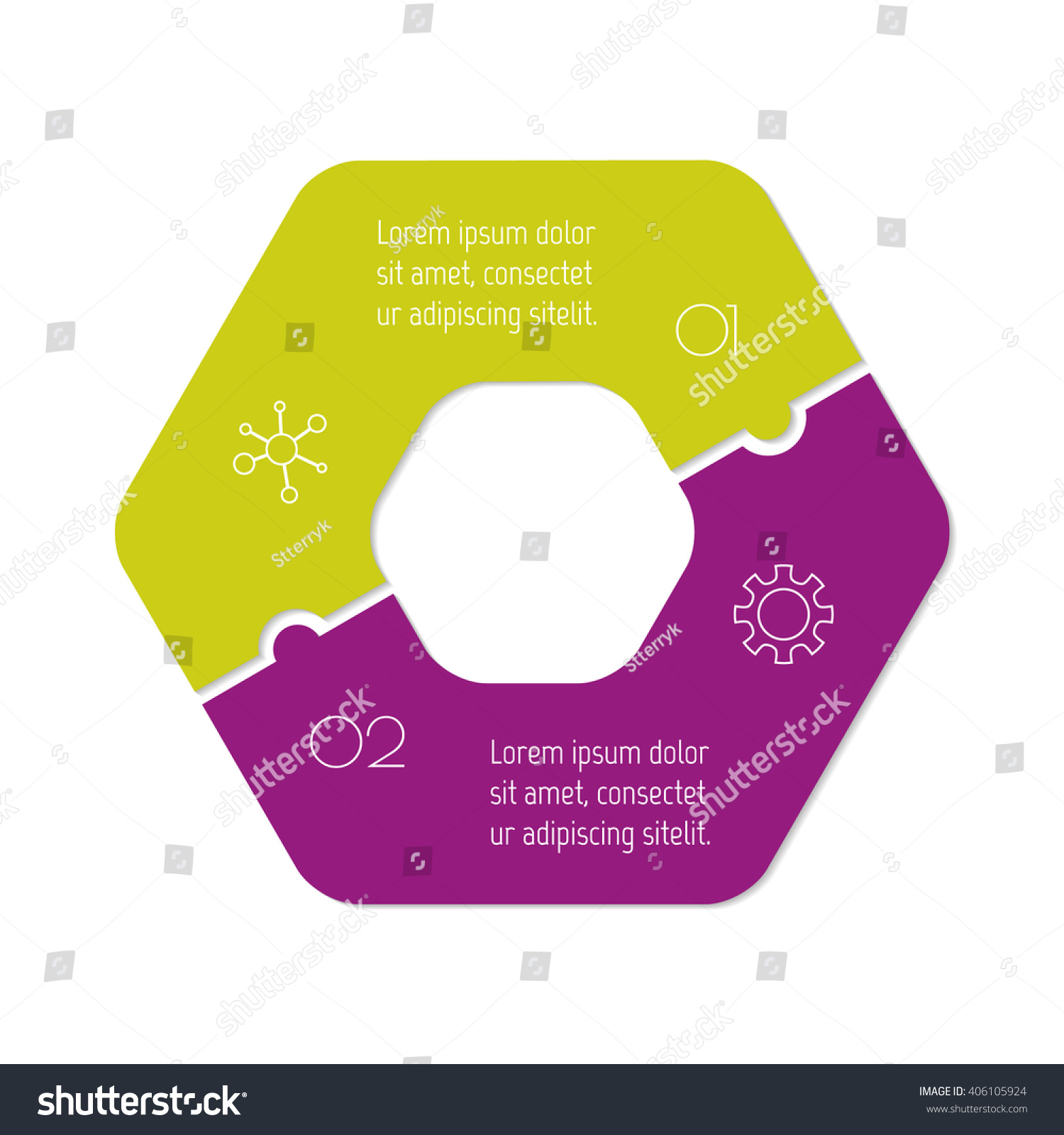 Connected Hexagonal Infographic Diagram Circular Chart Stock Vector ...