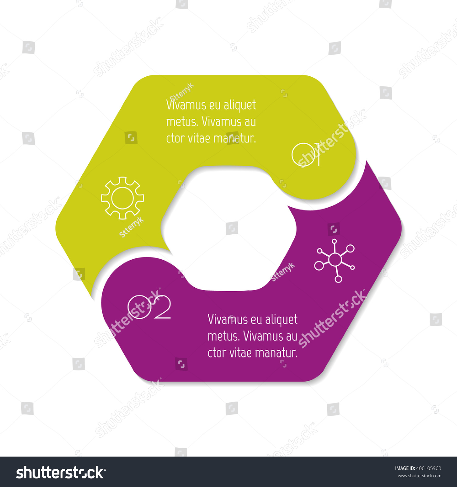Connected Hexagonal Infographic Diagram Circular Chart Stock Vector ...