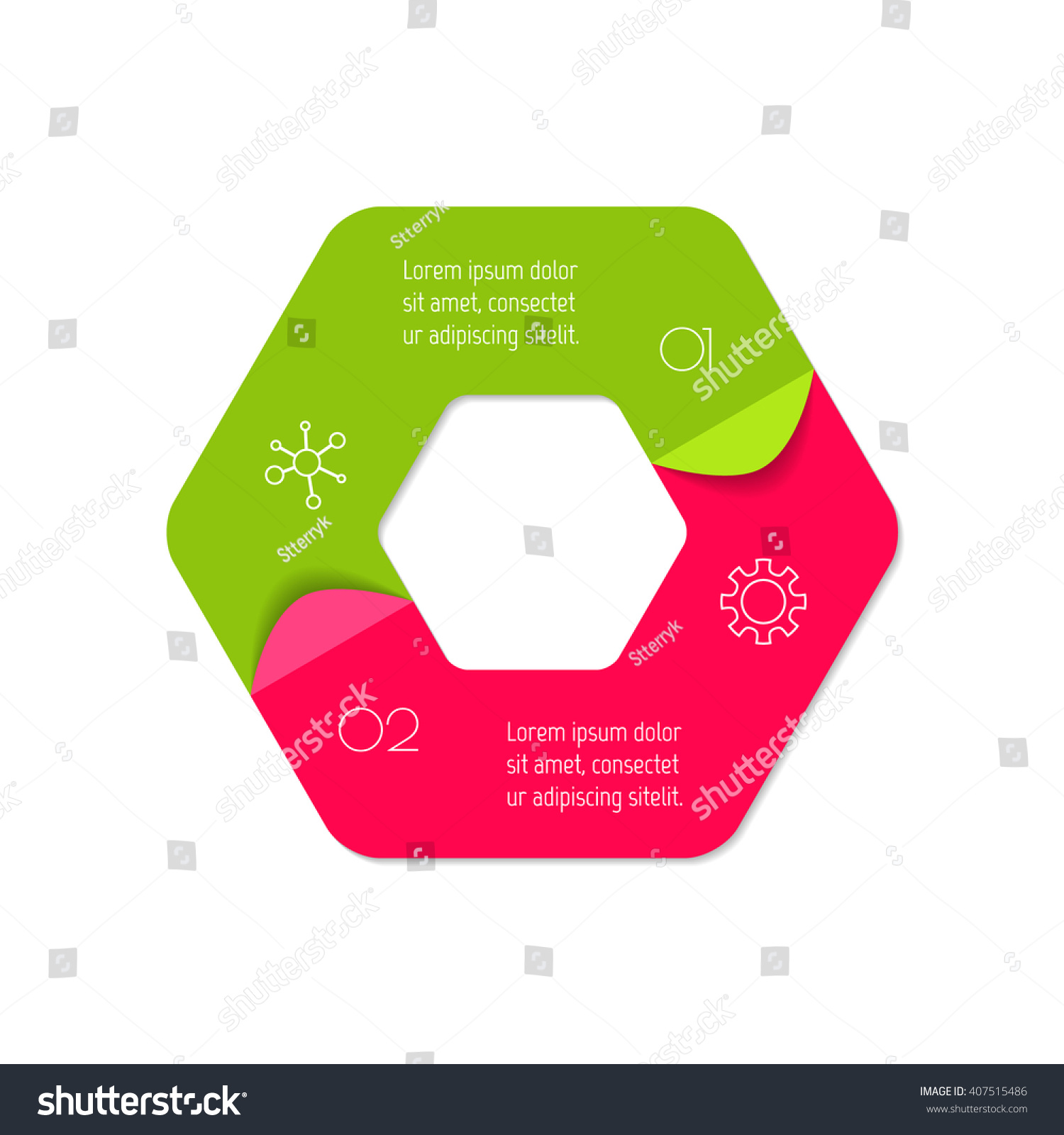 Connected Hexagonal Infographic Diagram Circular Chart : image ...