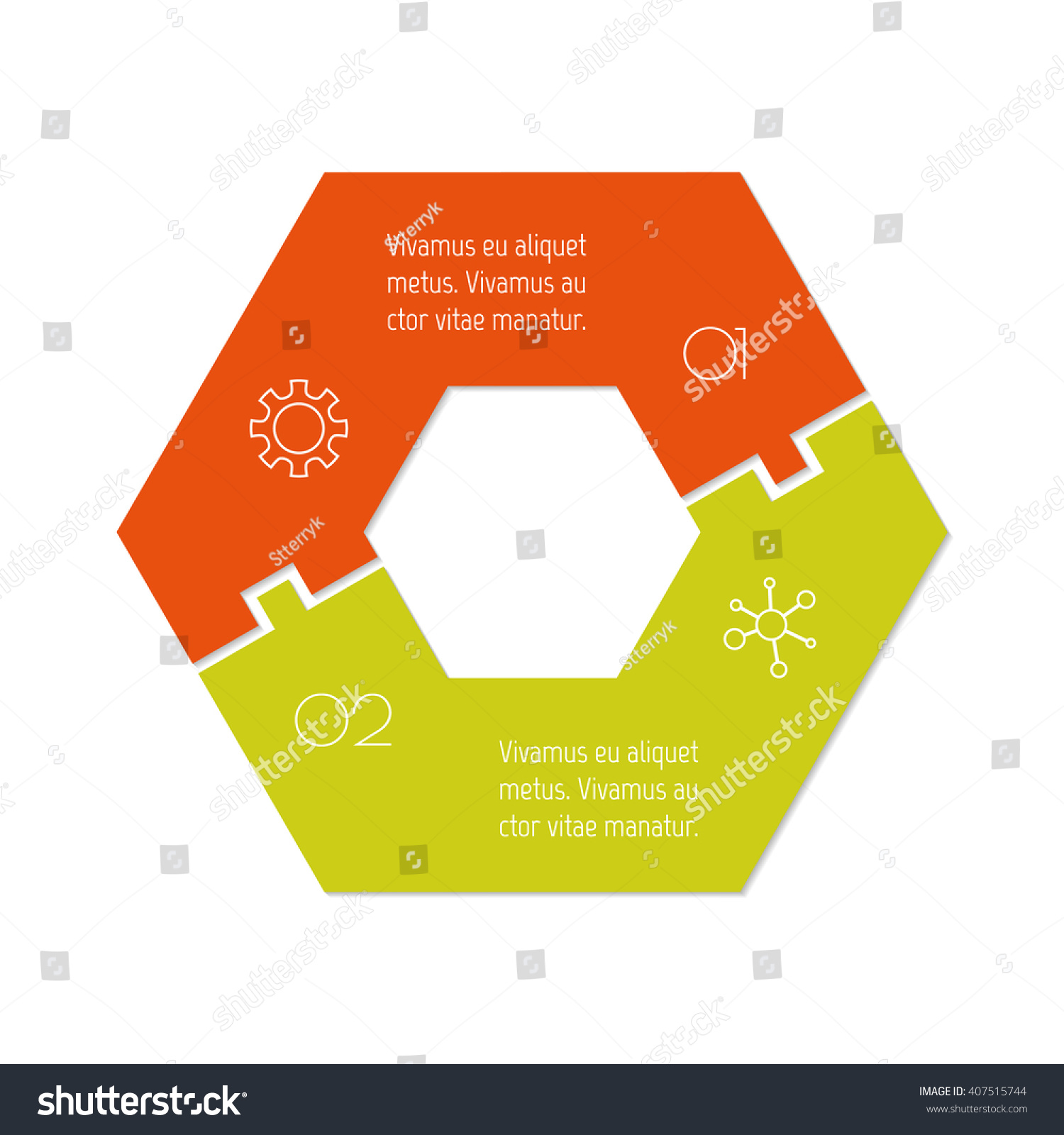 Connected Hexagonal Infographic Diagram Circular Chart Stock Vector ...