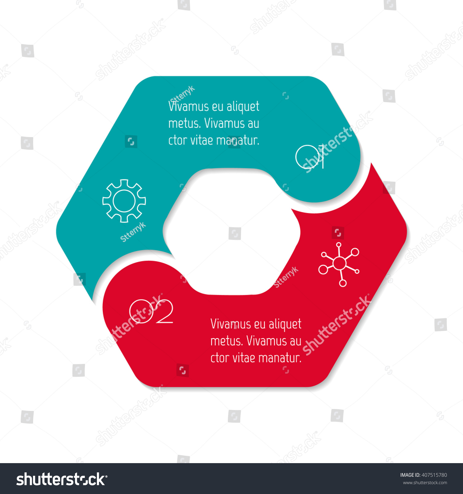 Connected Hexagonal Infographic Diagram Circular Chart Stock Vector ...