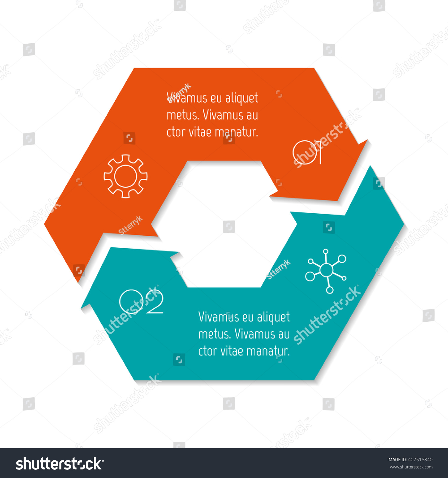 Connected Hexagonal Infographic Diagram Circular Chart: vector de stock ...