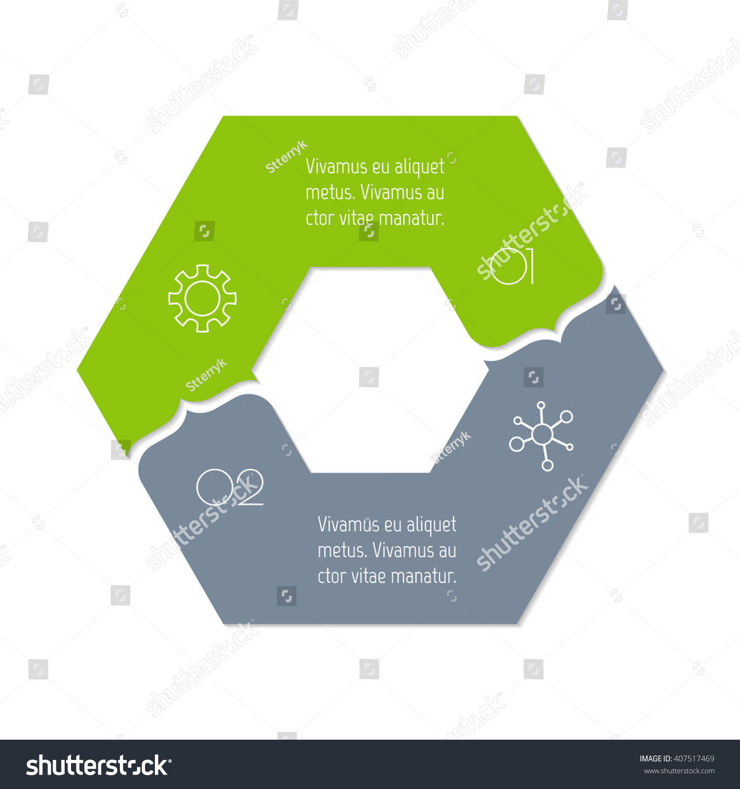 Connected Hexagonal Infographic Diagram Circular Chart Stock Vector ...