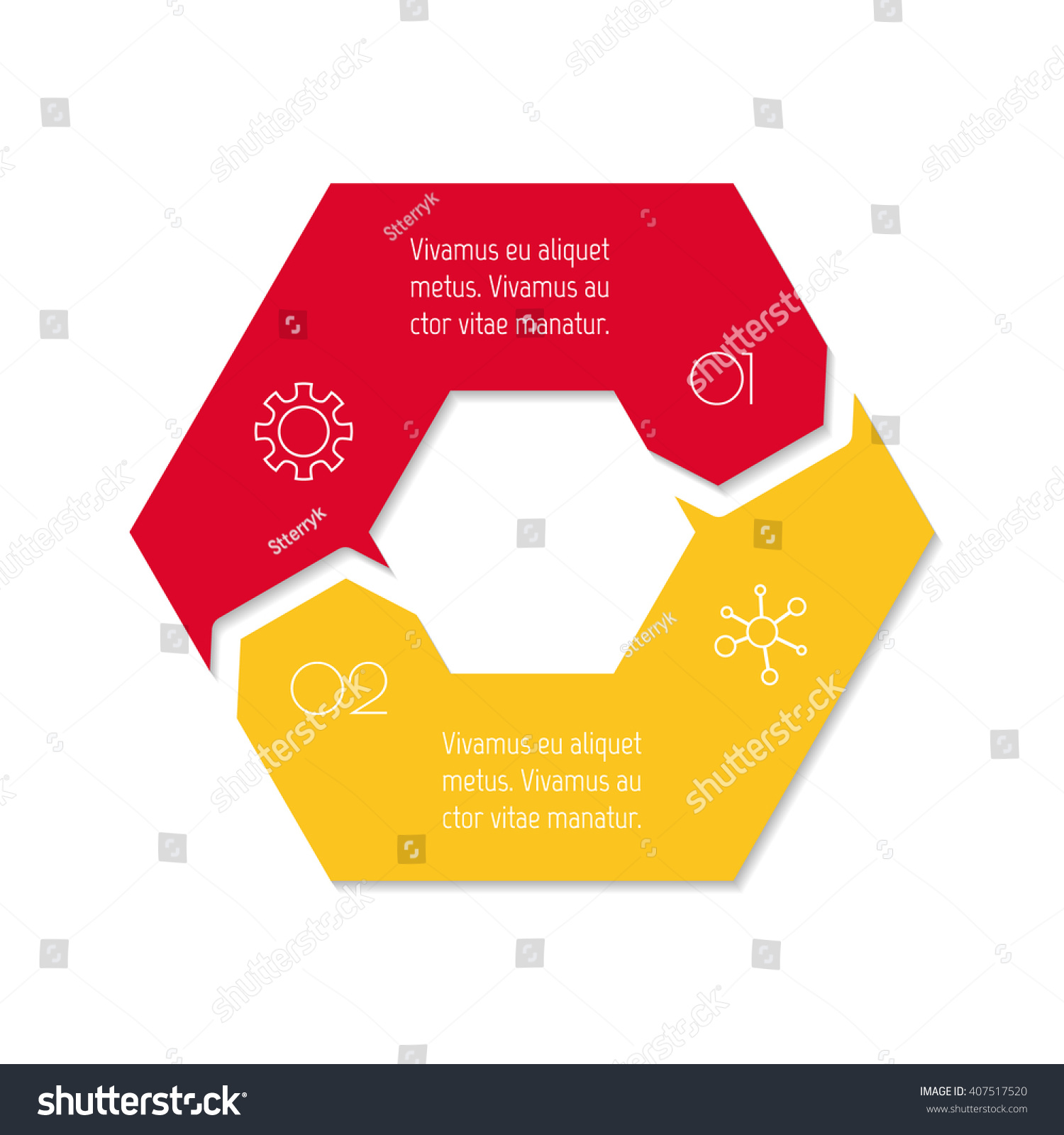 Connected Hexagonal Infographic Diagram Circular Chart Stock Vector ...