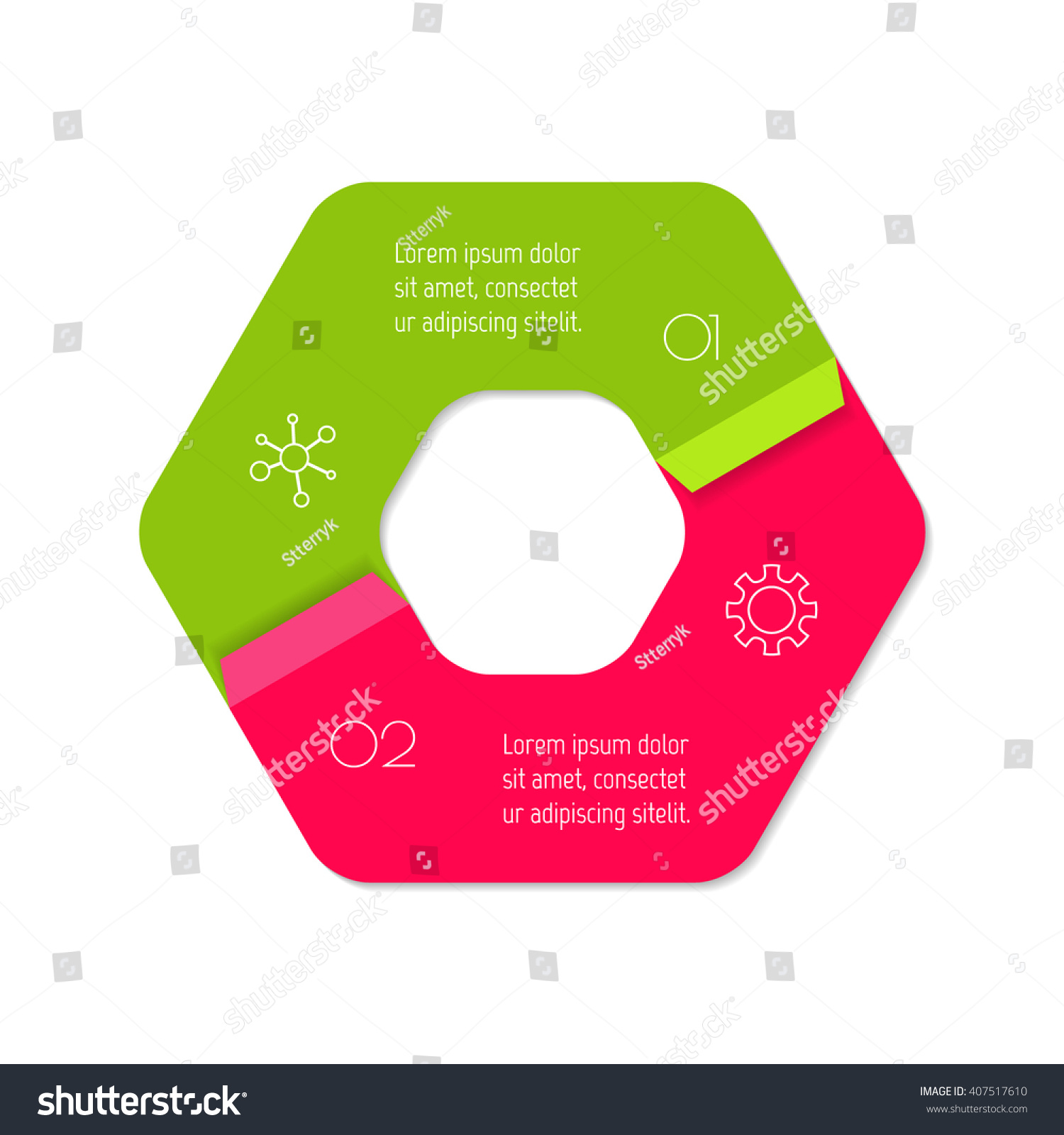 Connected Hexagonal Infographic Diagram Circular Chart: เวกเตอร์สต็อก ...