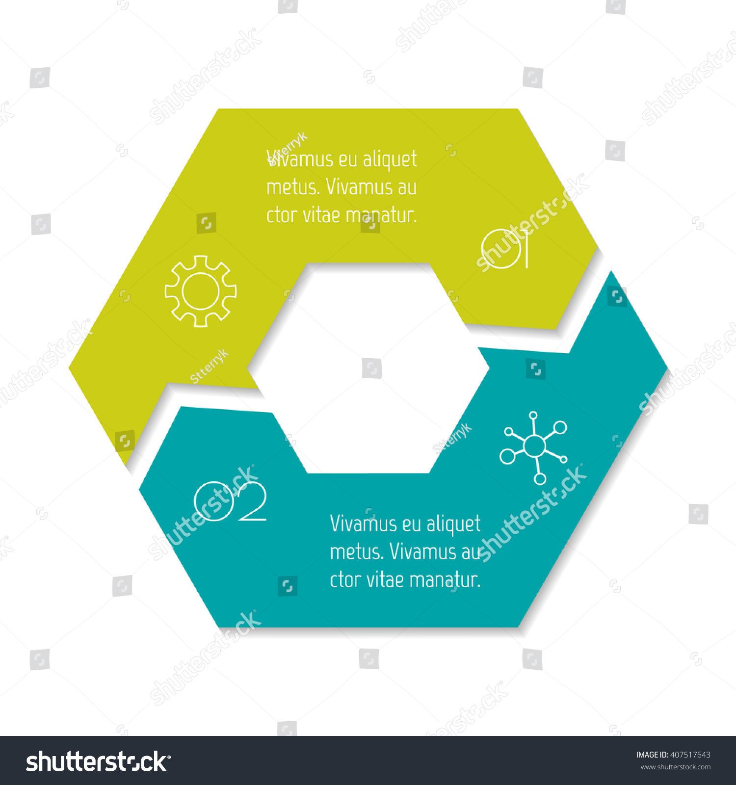 Connected Hexagonal Infographic Diagram Circular Chart Stock Vector ...