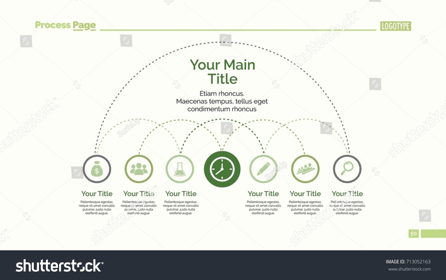 Connected Options Diagram Slide Template Stock Vector (Royalty Free ...