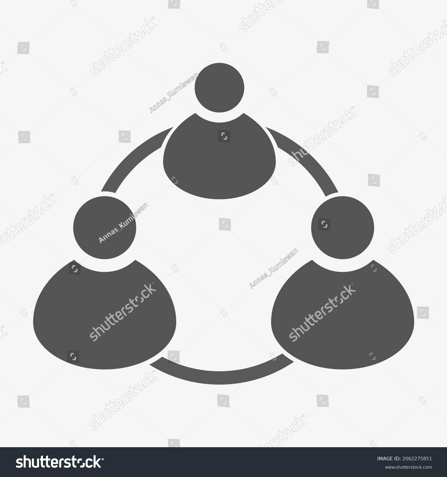 Connected People Icon Flat Style Network Stock Vector (Royalty Free ...