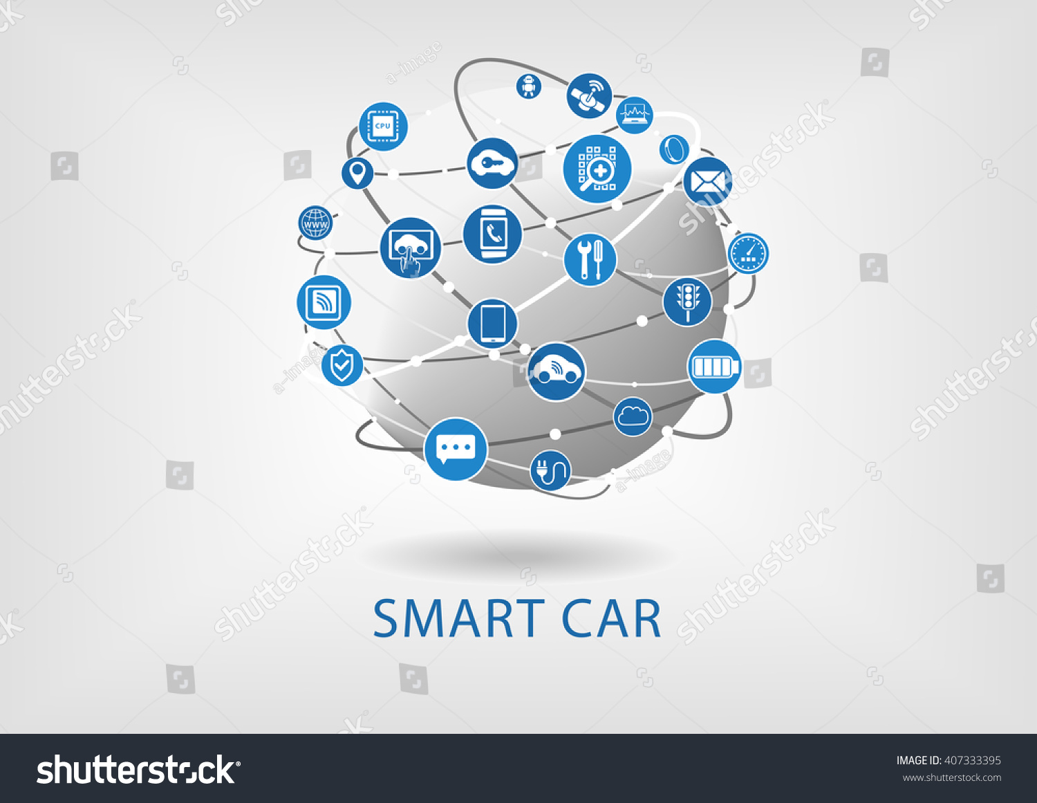 Connected Smart Car Vector Infographic Background Stock Vector (Royalty ...