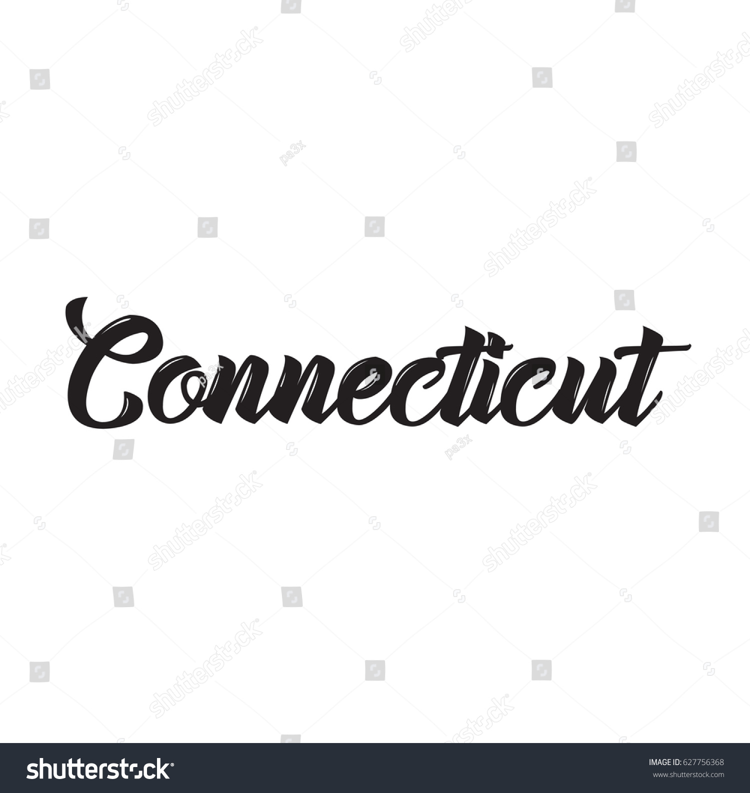 Connecticut Text Design Vector Calligraphy Typography Stock Vector ...