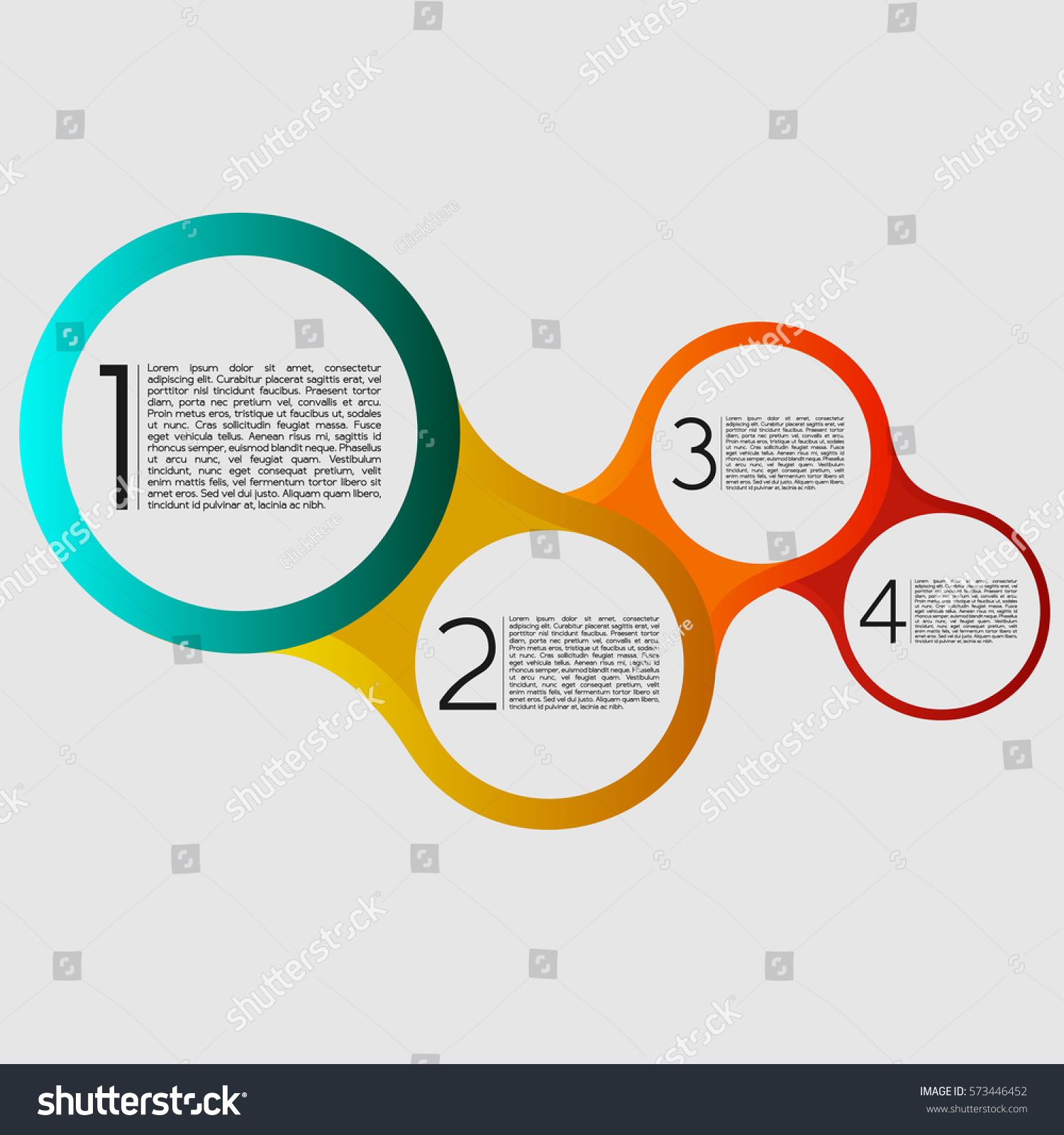 Connecting Big Beveled Circles White Inside Stock Vector (Royalty Free ...