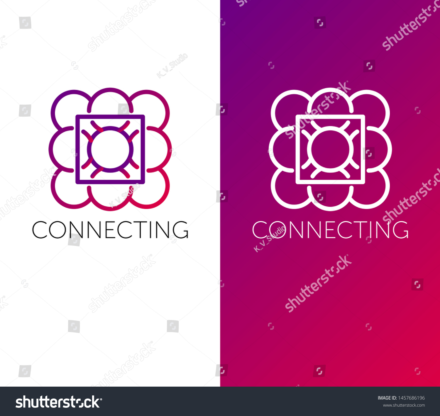 Connecting Logo Circle Vector Objects Line: เวกเตอร์สต็อก (ปลอดค่า ...